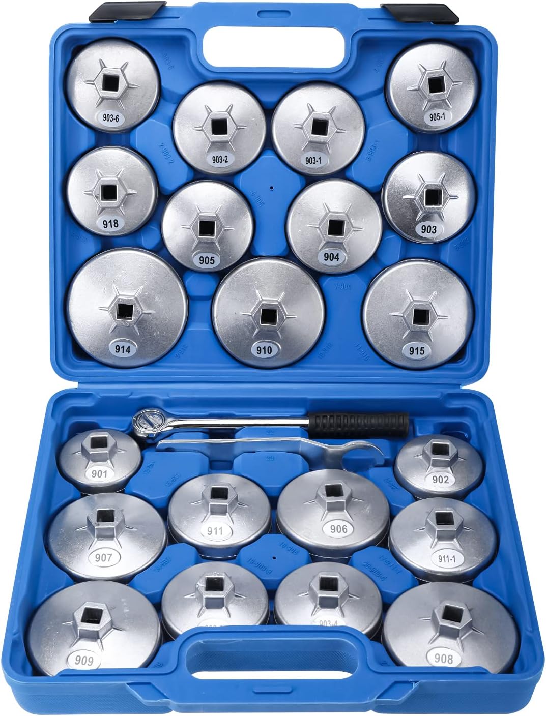 Silverline Oil Filter Wrench Set 15pce 65 - 93mm (952159), Black/White ...