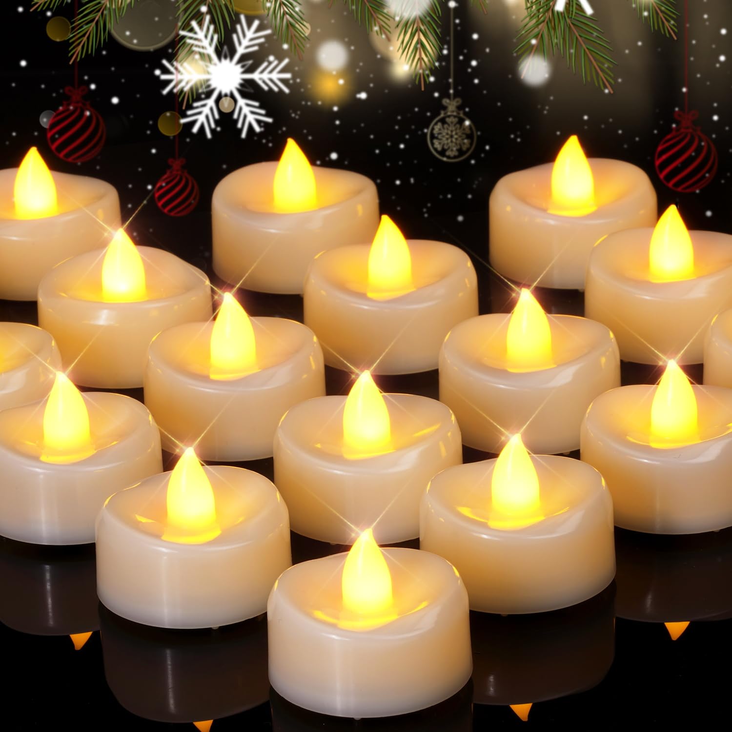 Buy LED Candles, 24-Pack Tea Lights Candles Battery Operated Bulk, Long ...