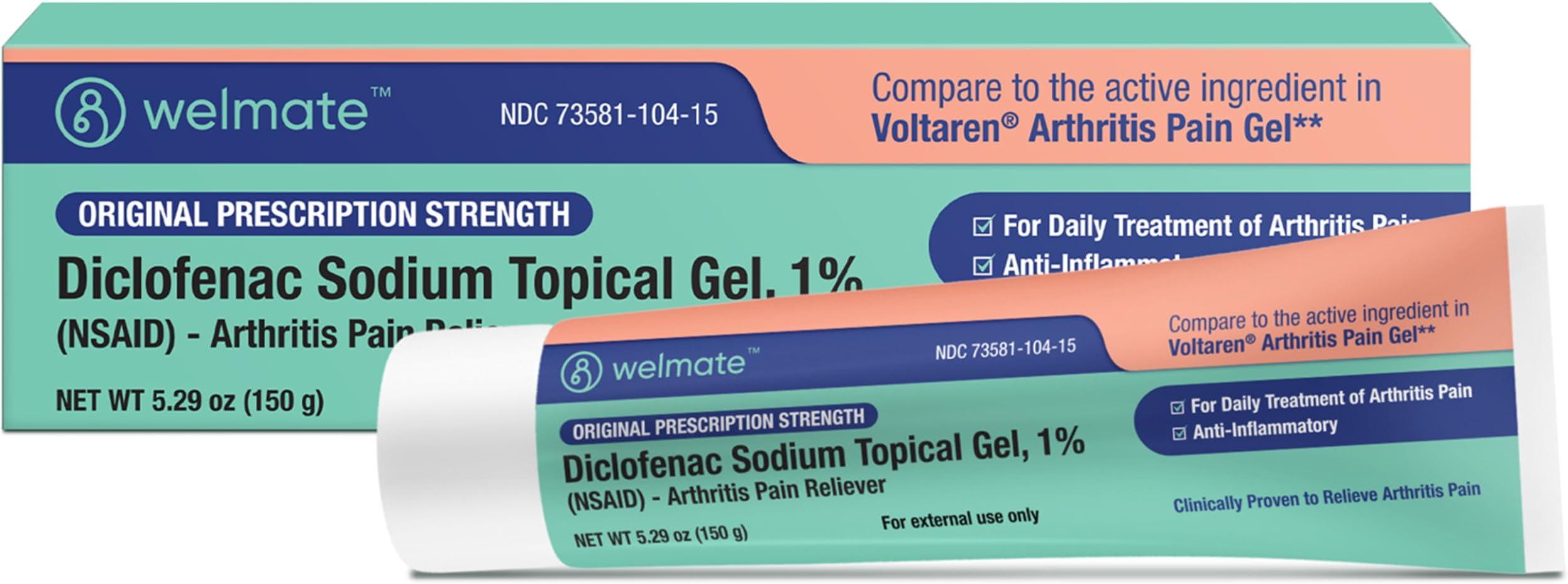 Amazon.com: Leader Diclofenac Sodium Topical Arthritis Pain Relief Gel ...
