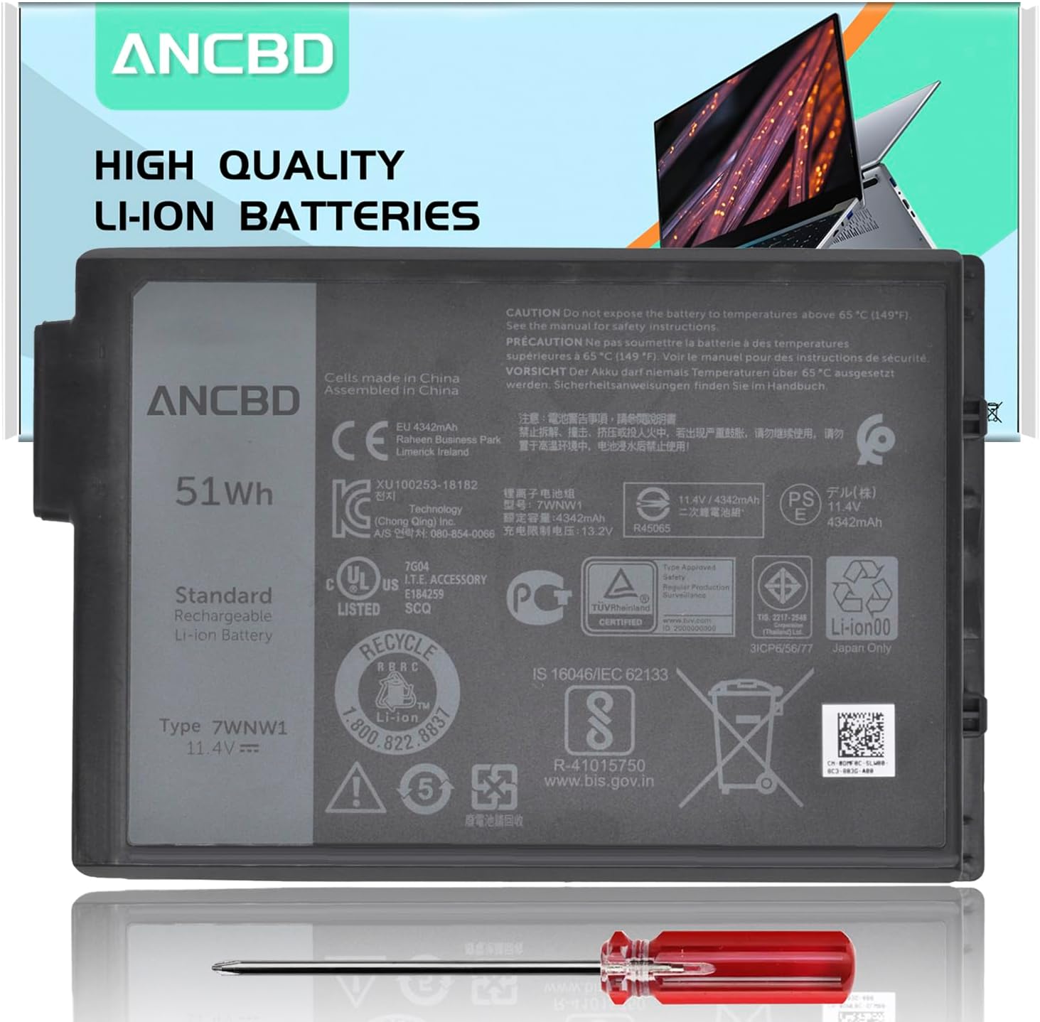 Amazon.com: 7WNW1 Laptop Battery Replacement for Dell Latitude 5424 ...