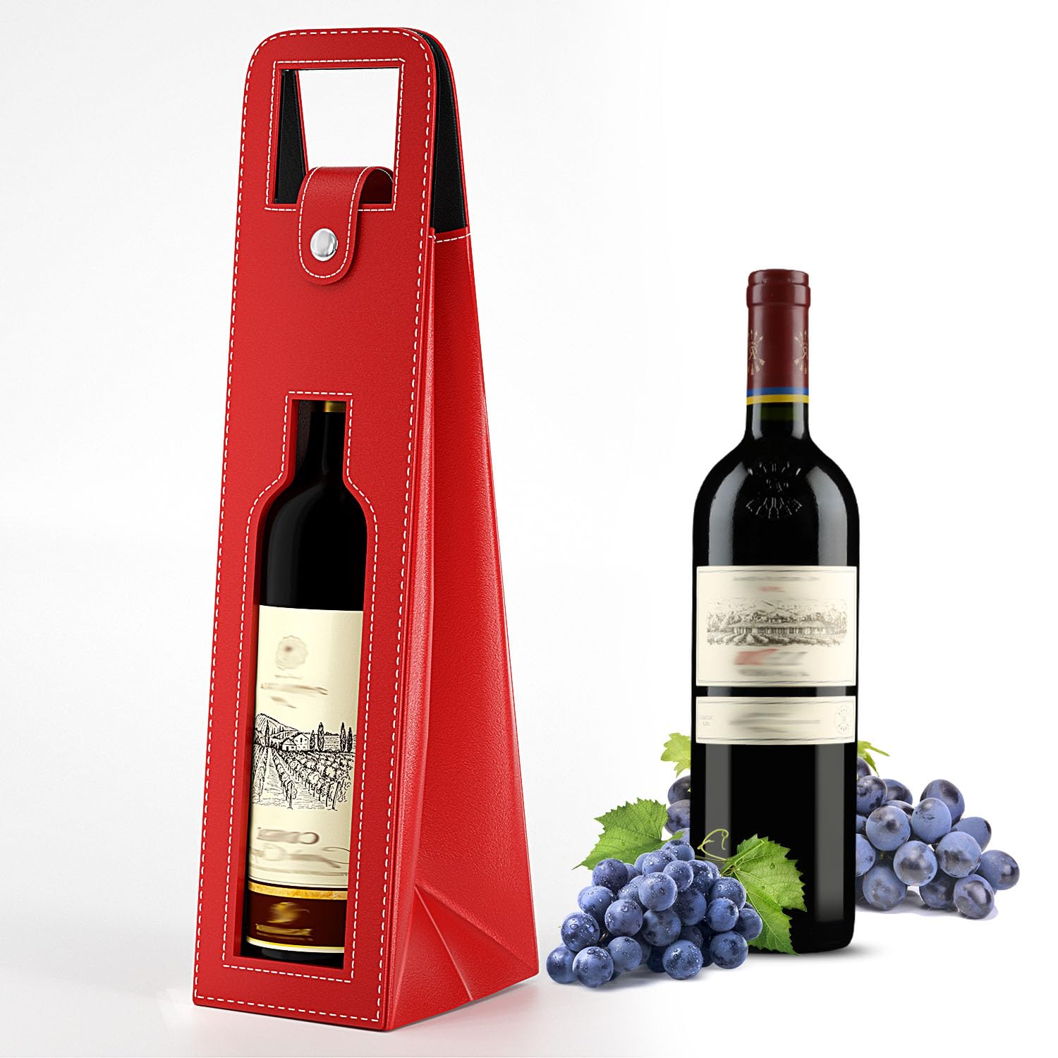 Amazon.com: ROSTELACK Leather Wine Gift Bag 16.1x3.5x3.5 in, Wine Gift ...