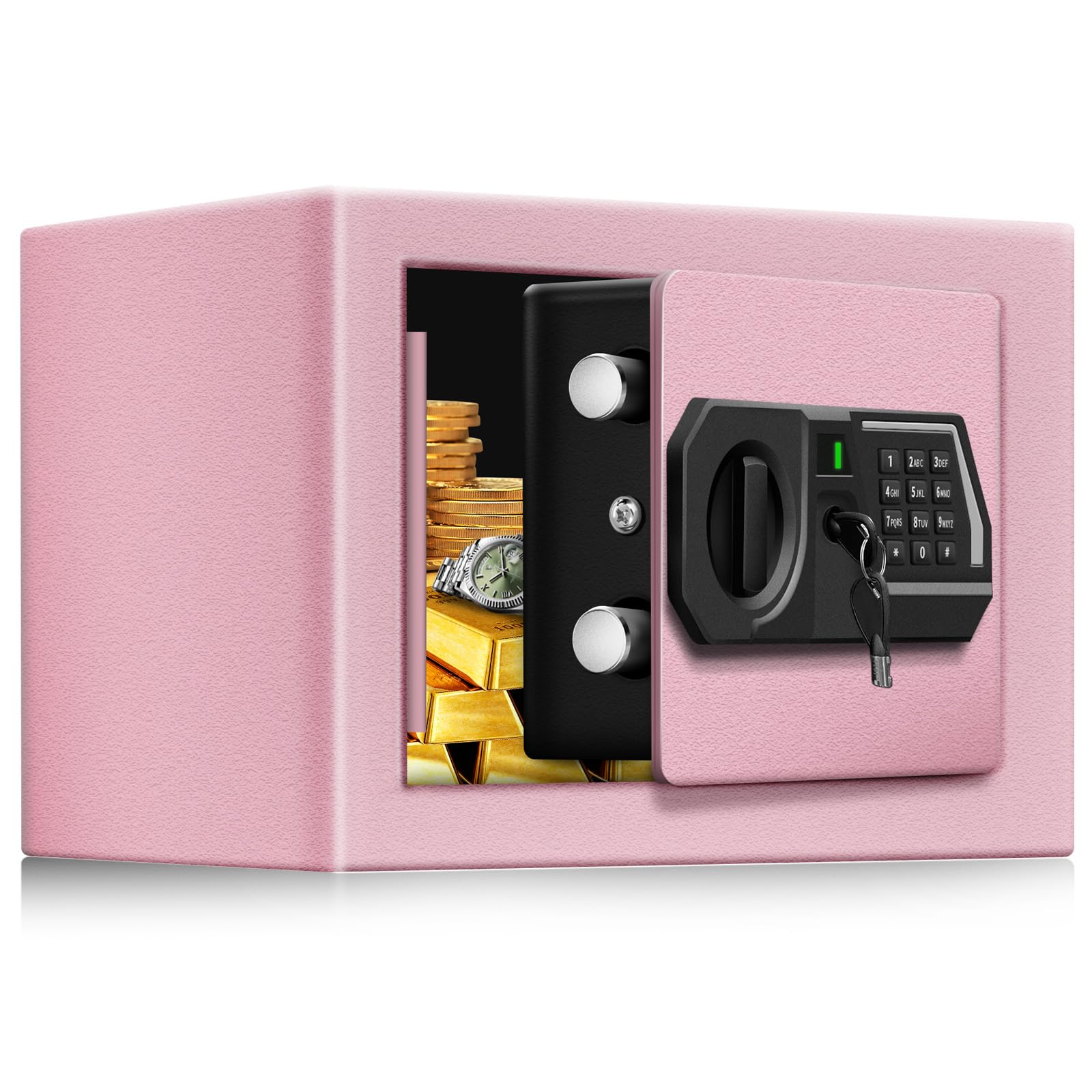 TOTOY Small Money Safe and Lock Box with Electronic Keypad, Mini Safe ...