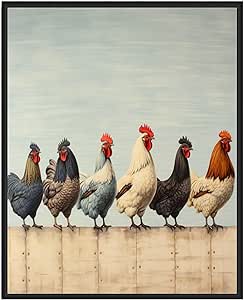 Amazon.com: Chickens Art Print Poster, Game Bird Wall Art Vintage Print ...