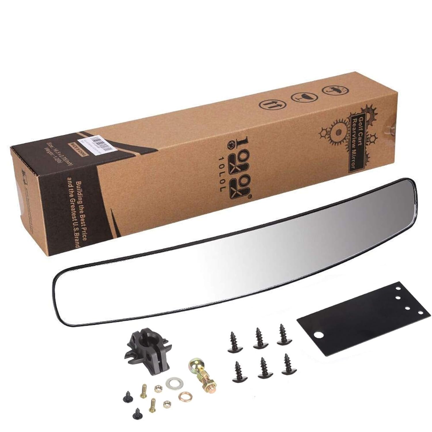 10L0L Golf Cart Rear View Mirror, Universal 16.5" Extra Wide Rear View ...