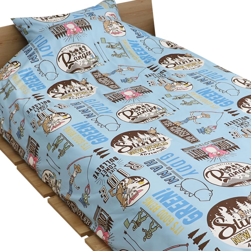 Amazon｜D's collection 掛け布団カバー シングルロングサイズ 150×210cm ディズニーデザイン トイ・ストーリー キャンプトイ柄 (ブルー)｜掛けふとんカバー オンライン通販