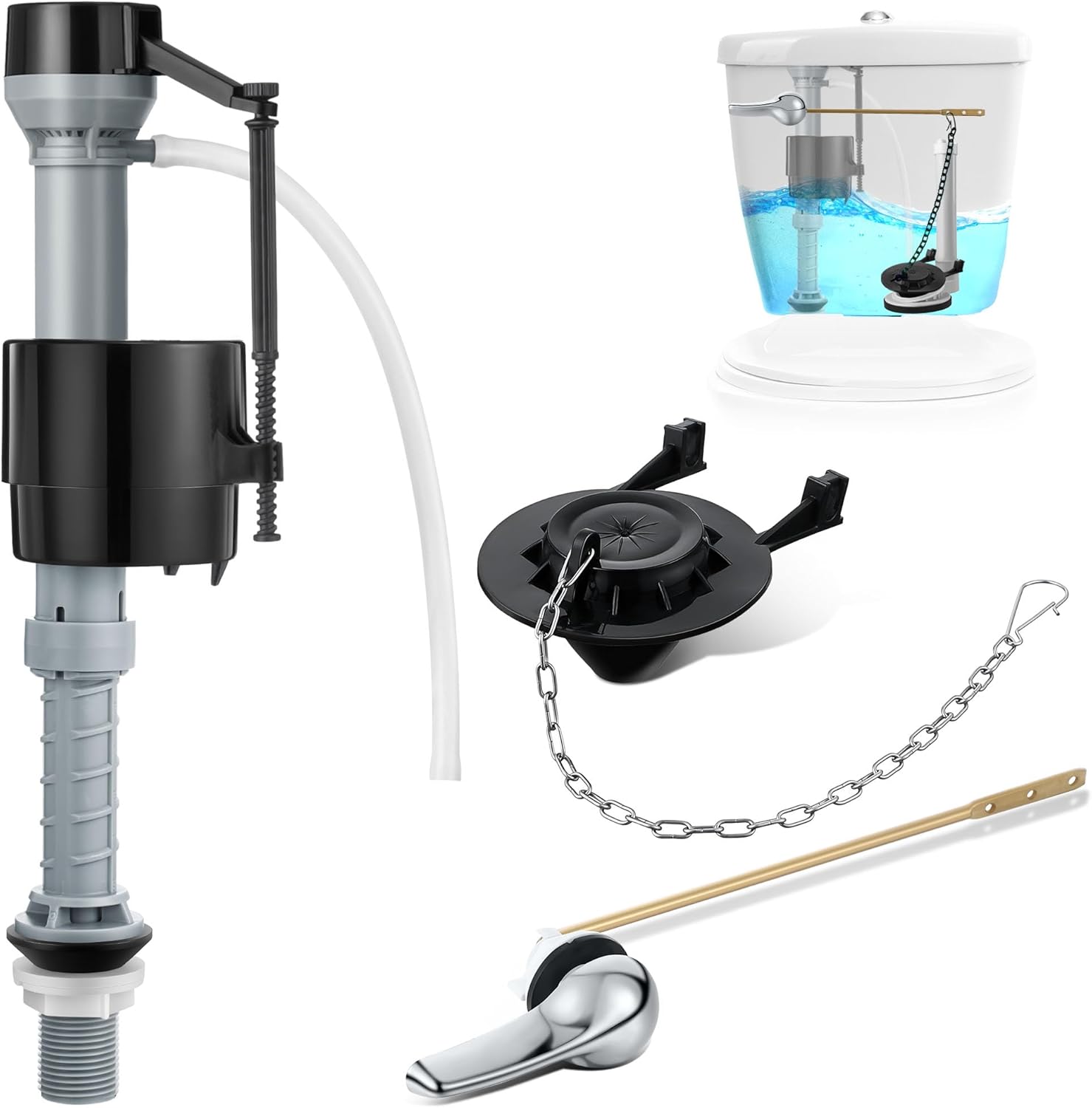 Amazon.com: Saillong Universal Toilet Flusher Replacement Kit, Fill ...