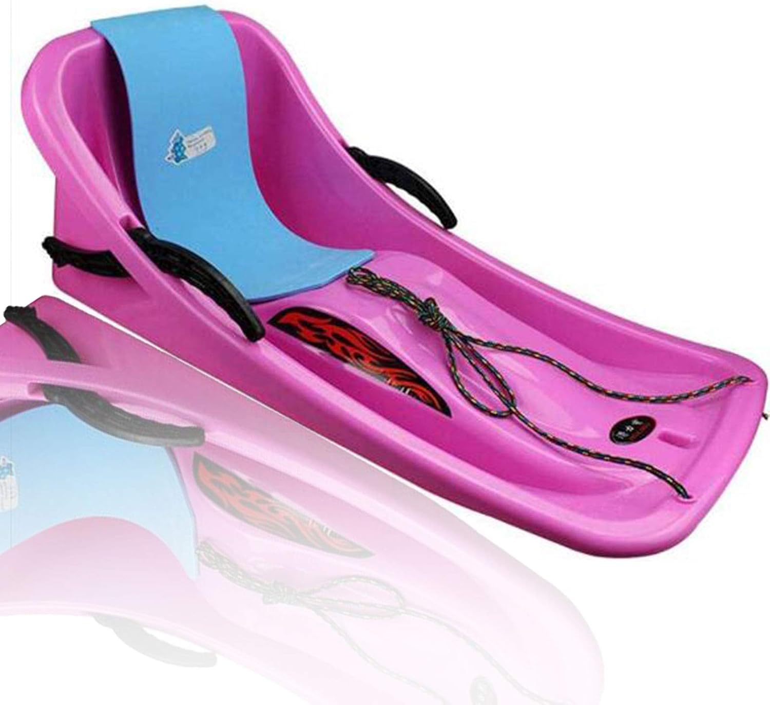 Ski Equipment Winter Snow Sled Plastic Toboggan Comfortable Backrest ...