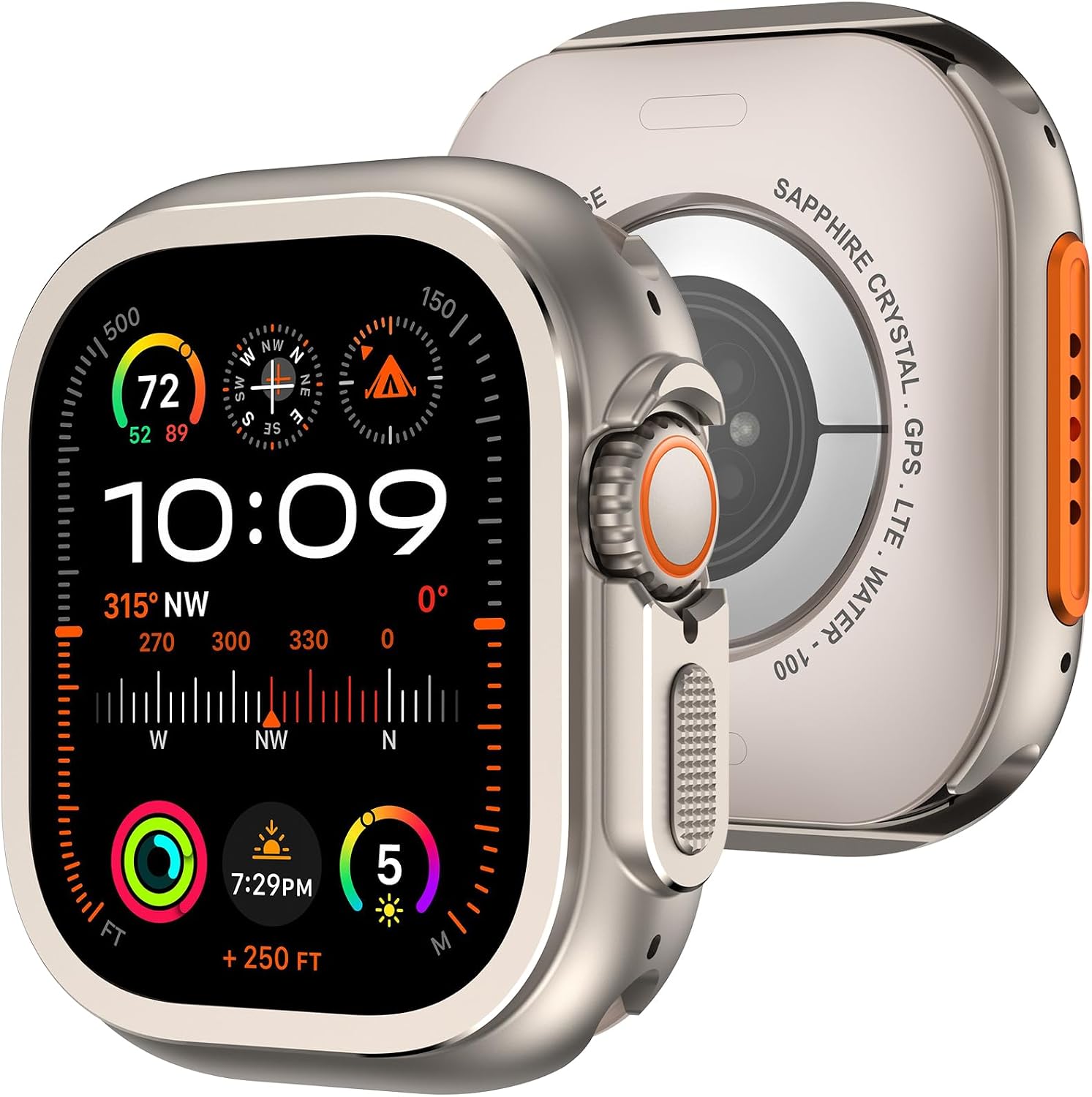Amazon.com: Amizee 2 in 1 Metal Case Compatible with Apple Watch Ultra ...