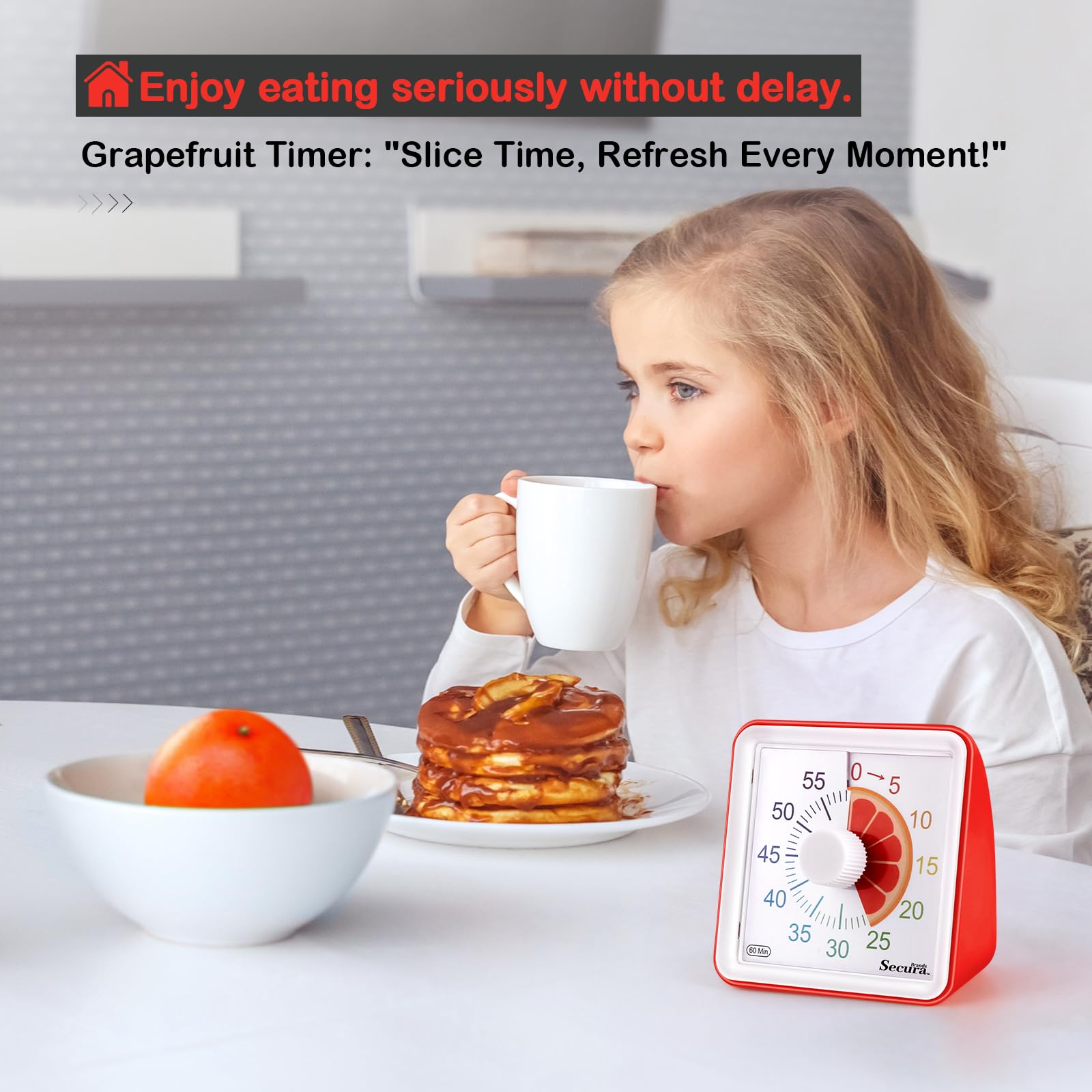 Secura Brands 60 Minute Visual Timer Fruit Timer For