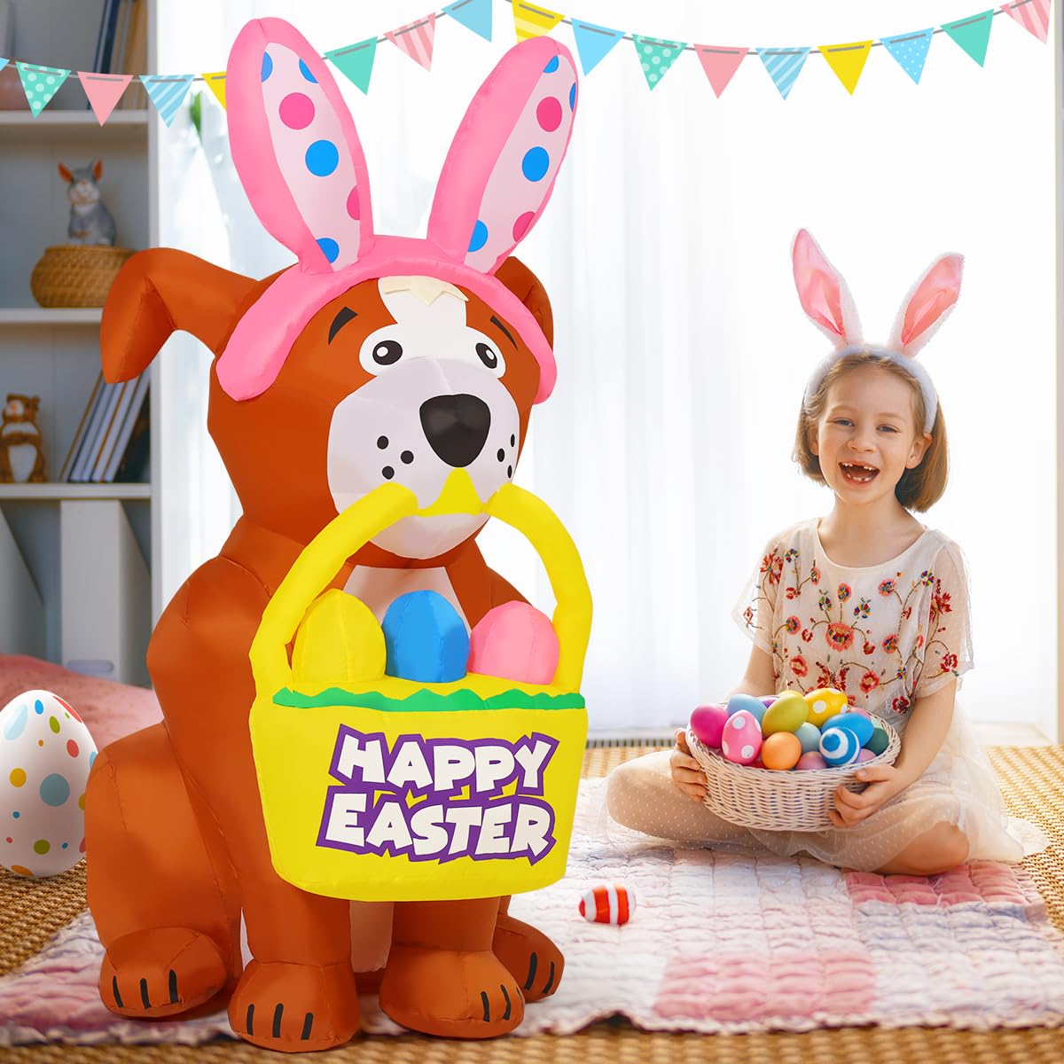 Snapklik.com : GOOSH 5.2 FT Easter Inflatables Dog Outdoor Decorations ...