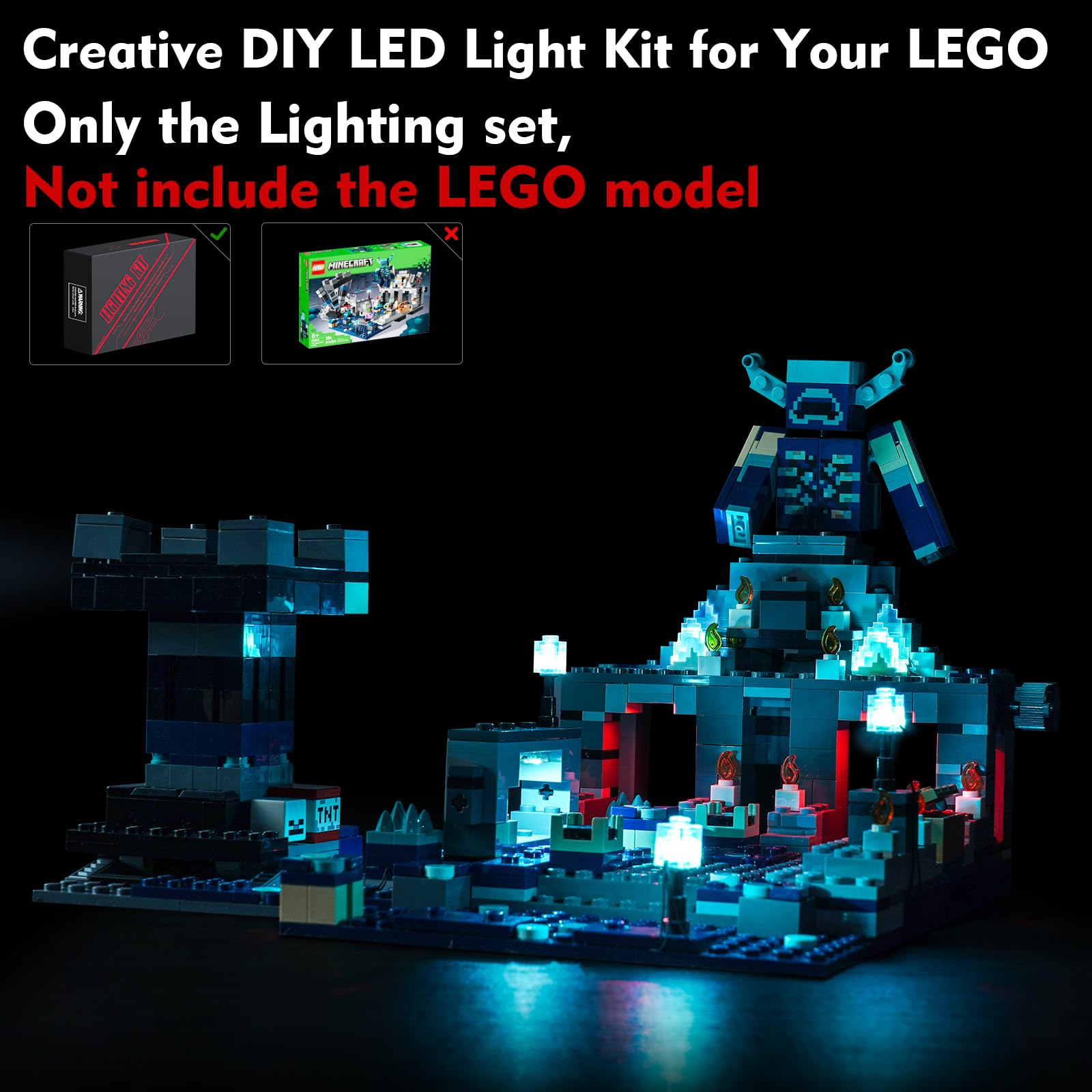 LocoLee LED Light Kit for LEGO Minecraft The Deep Dark Battle 21246 ...