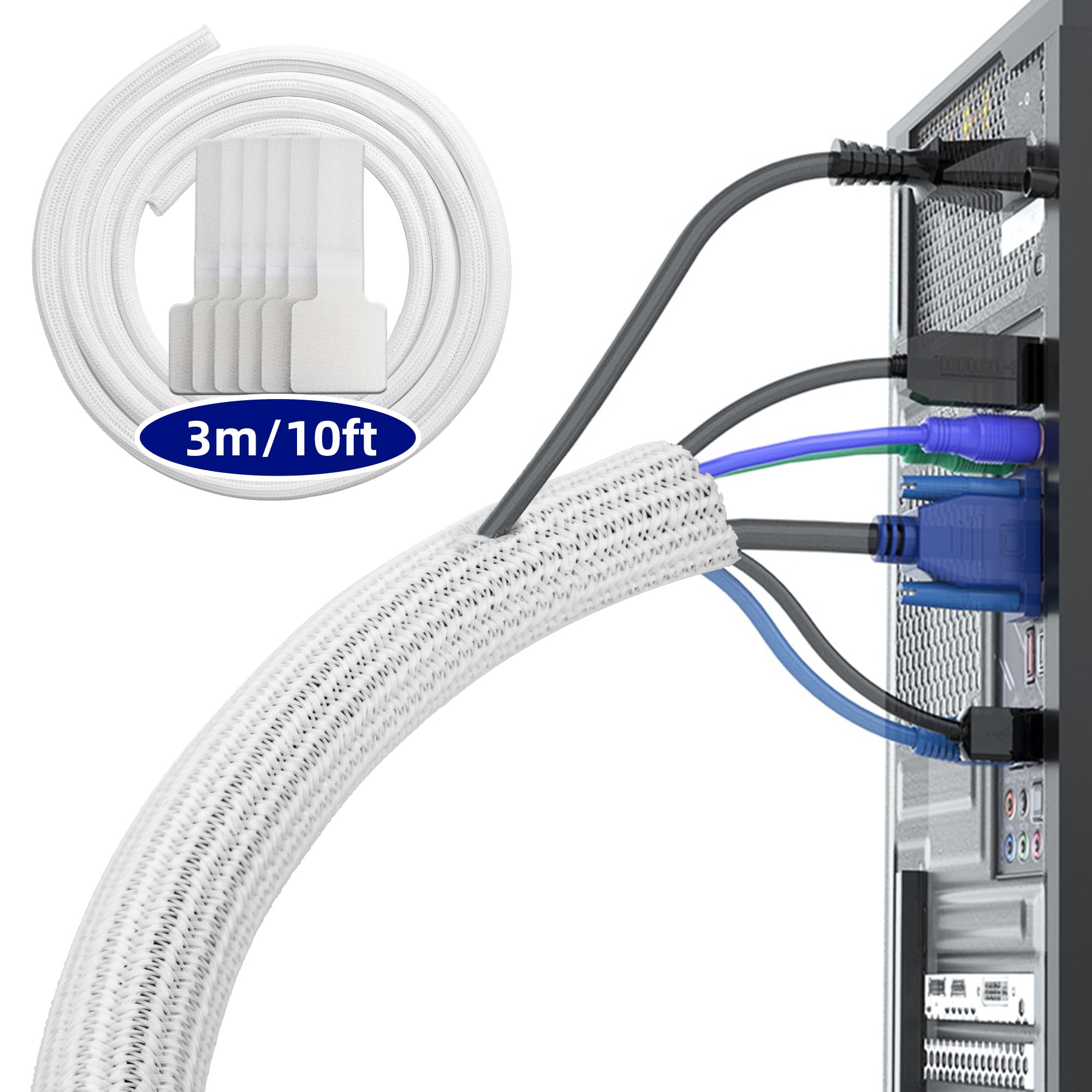 Gaines Câble 3 Mètre 12-20mm Souple Ajustable, Gestion des Câbles ...