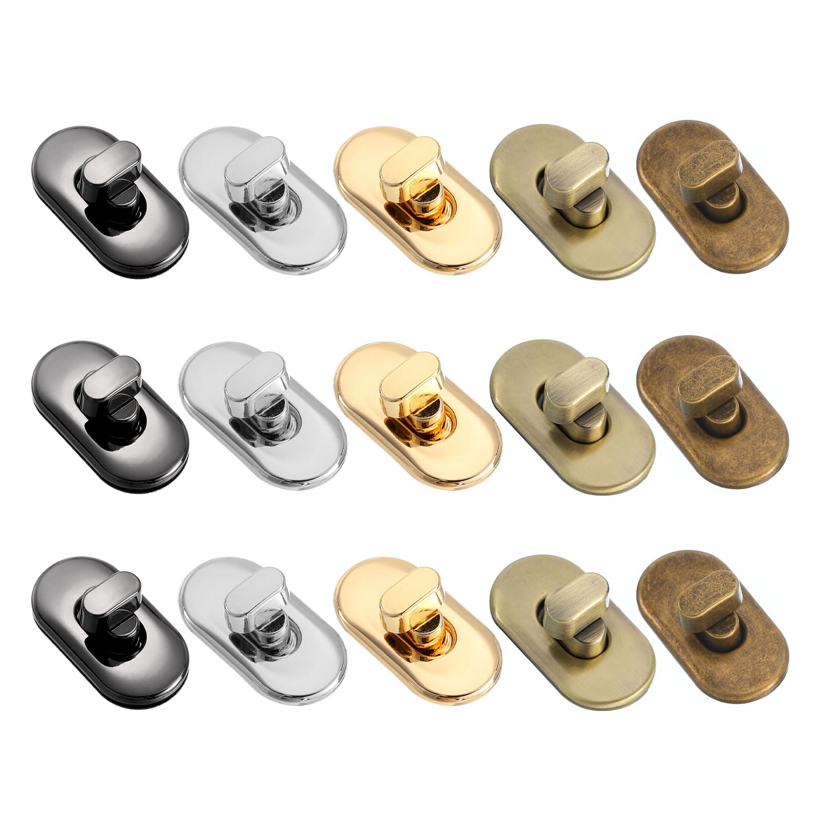 Amazon.com: uxcell 15pcs Turn Lock Clasp, Alloy Purse Closures Oval ...
