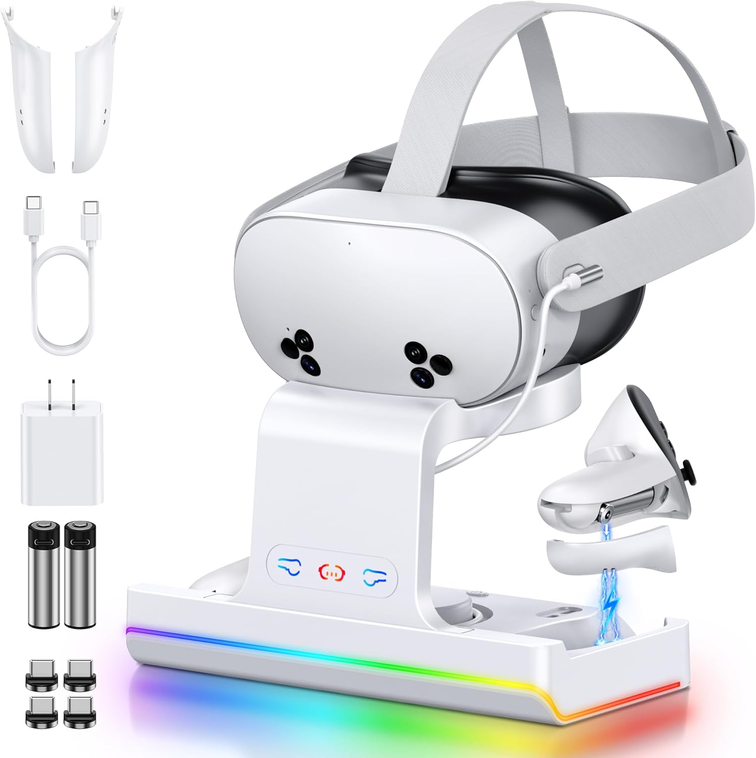 Charging Dock for Meta Quest 3S/Quest 3, 18W Fast Charger Station for ...