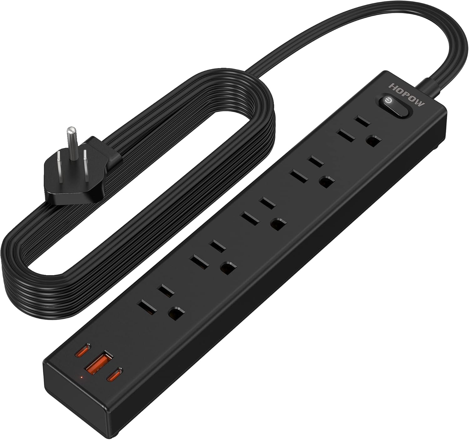 Amazon.com: HOPOW Flat Plug Power Strip, 10 Ft Ultra Thin Flat ...