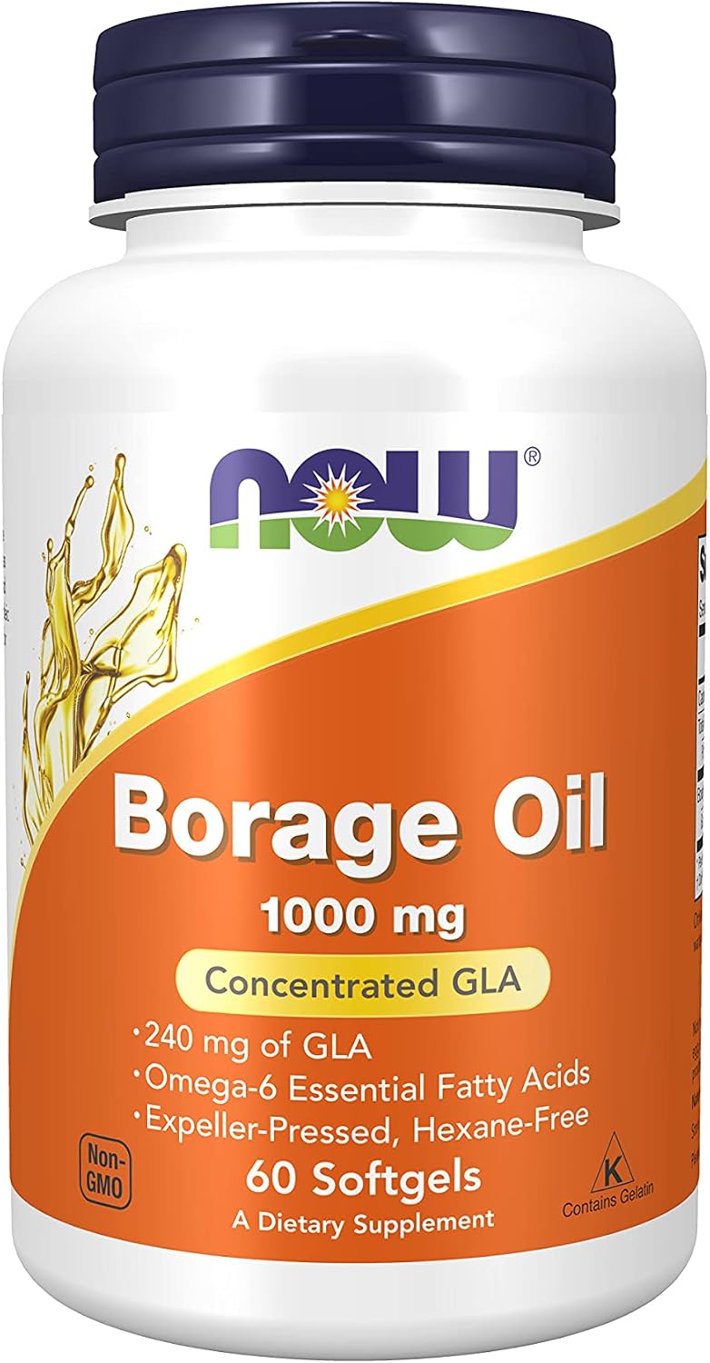 Amazon.com: NOW Supplements, Borage Oil 1000 mg with 240mg of GLA ...