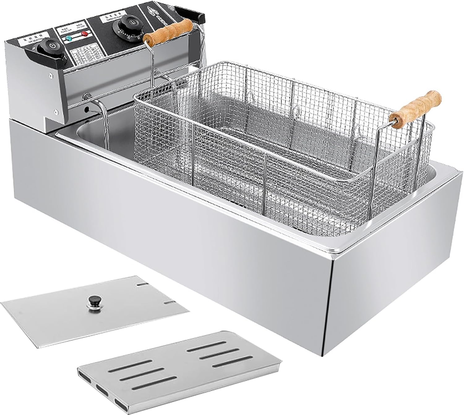 RUYICZB 22.8QT Electric Deep Fryer with Timer, Stainless Steel Kitchen ...