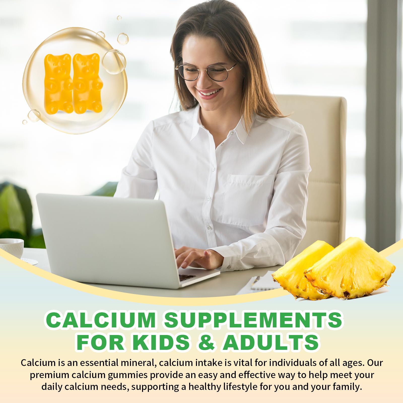 Snapklik.com : Calcium Citrate Gummies 1200mg, Chewable Calcium ...