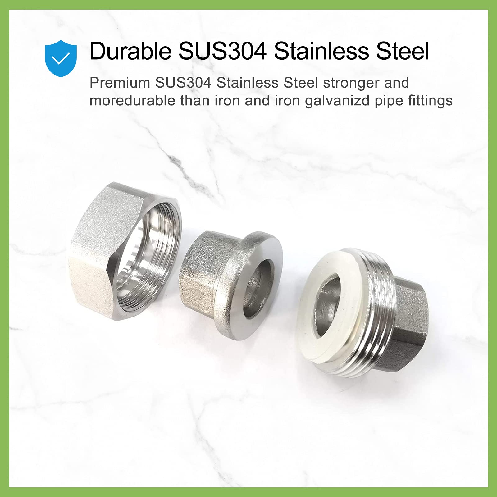 Snapklik.com : Stainless Steel Pipe Fitting Coupling 1/2" X 1/2" Female ...