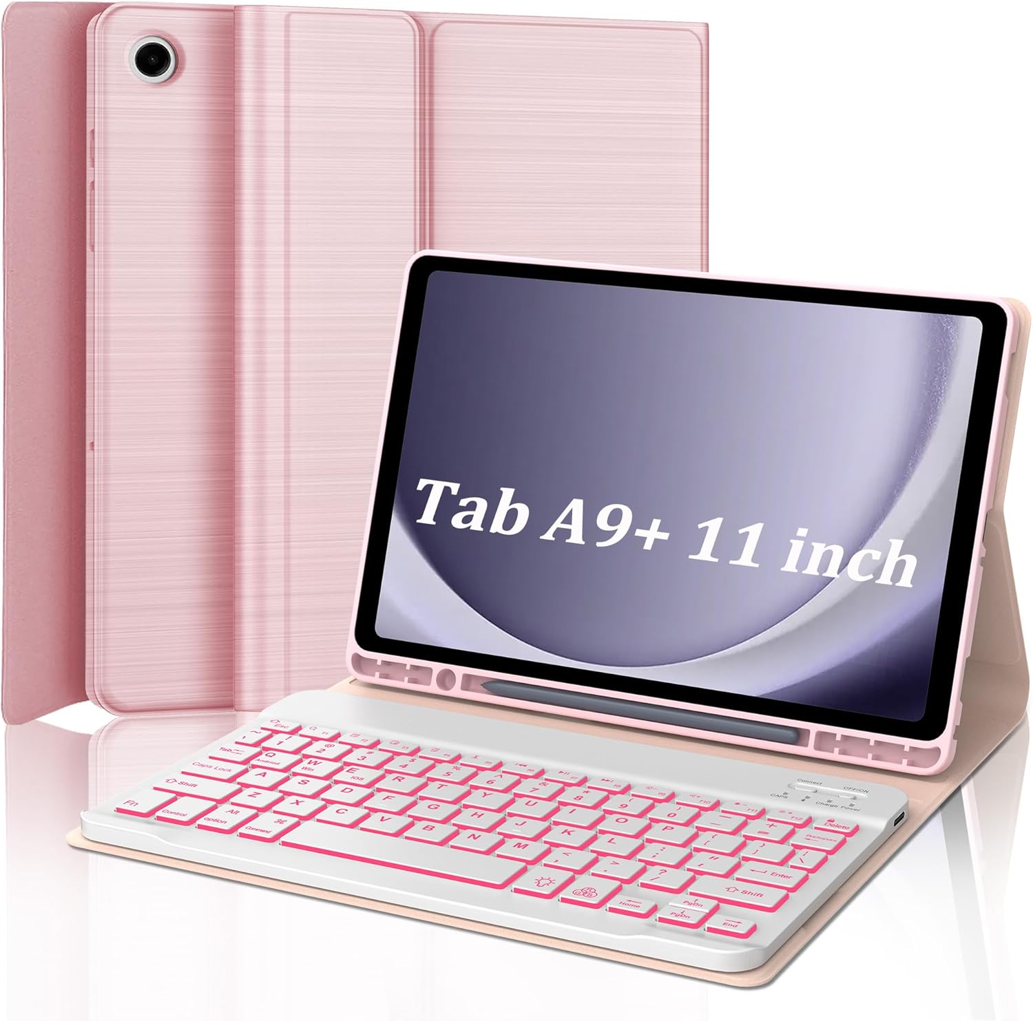 Amazon.com: JADEMALL Keyboard Case for Samsung Galaxy Tab A9 Plus/A9+ 5G 11 Inch 2023, 7 Colors ...