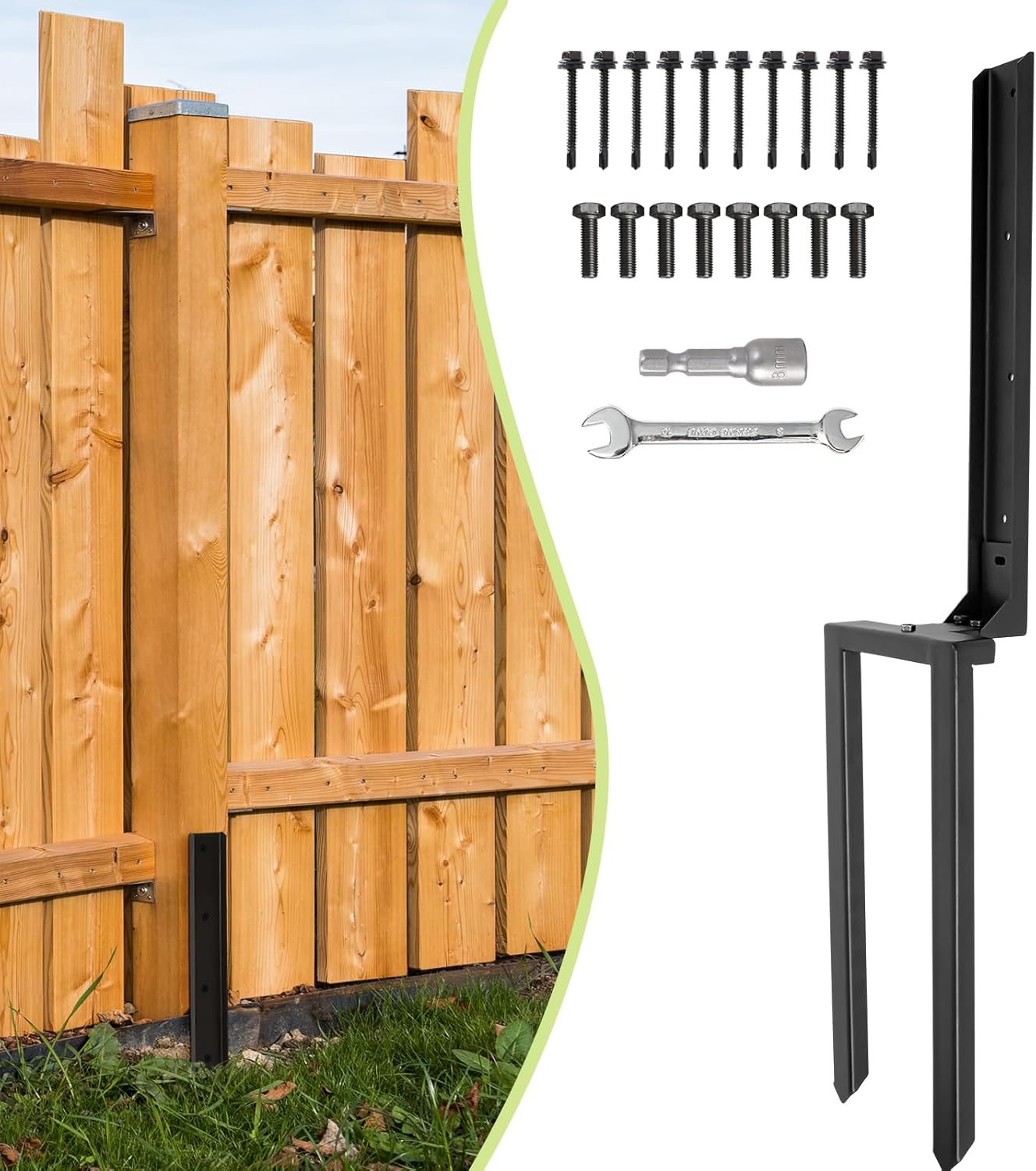 Amazon.com : 1 Pack Fence Post Repair Kit, Heavy Duty Fence Post Anchor ...