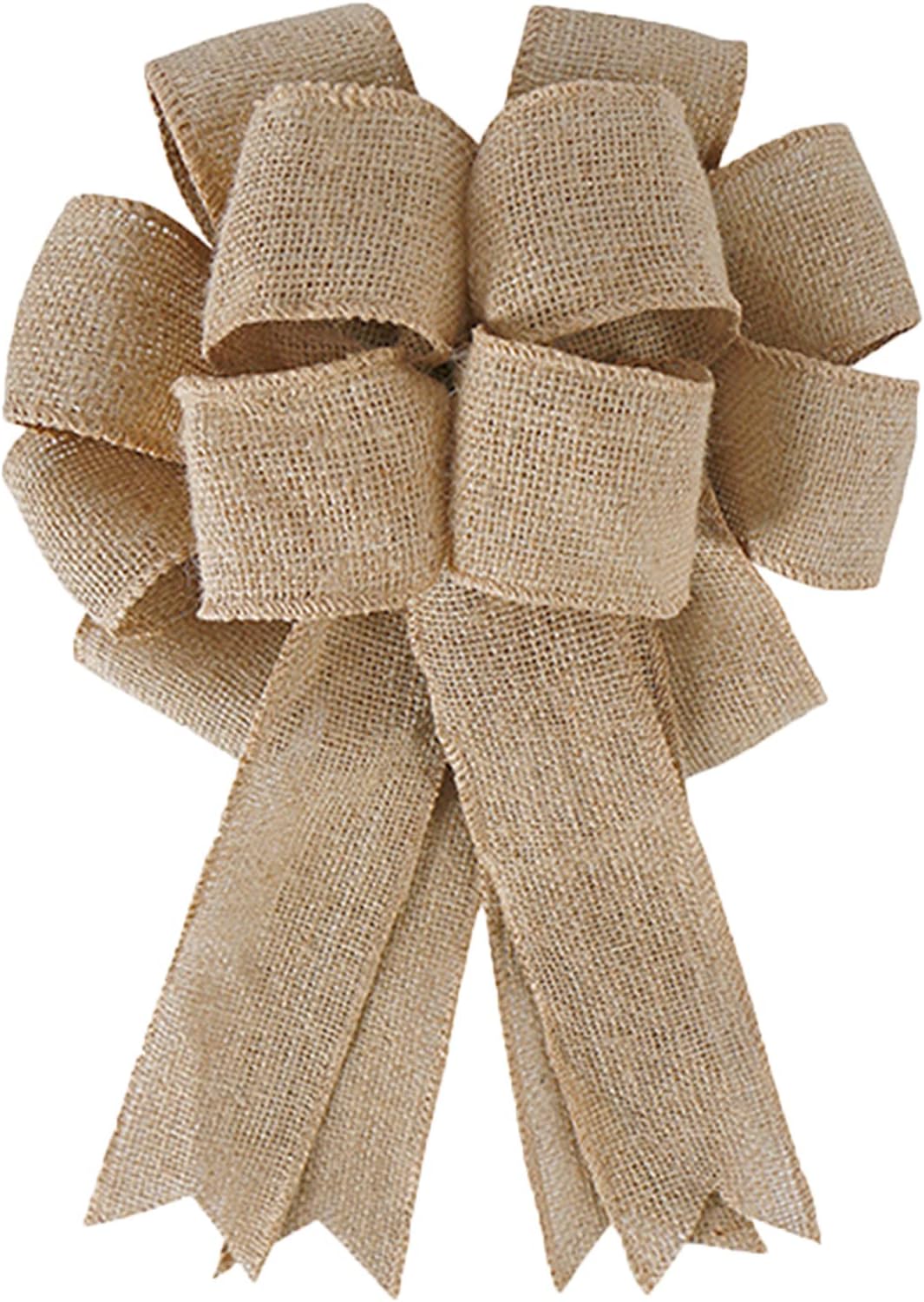 Amazon.com: LOKESI Large Burlap Wreath Bow Farmhouse Decorative Bow ...