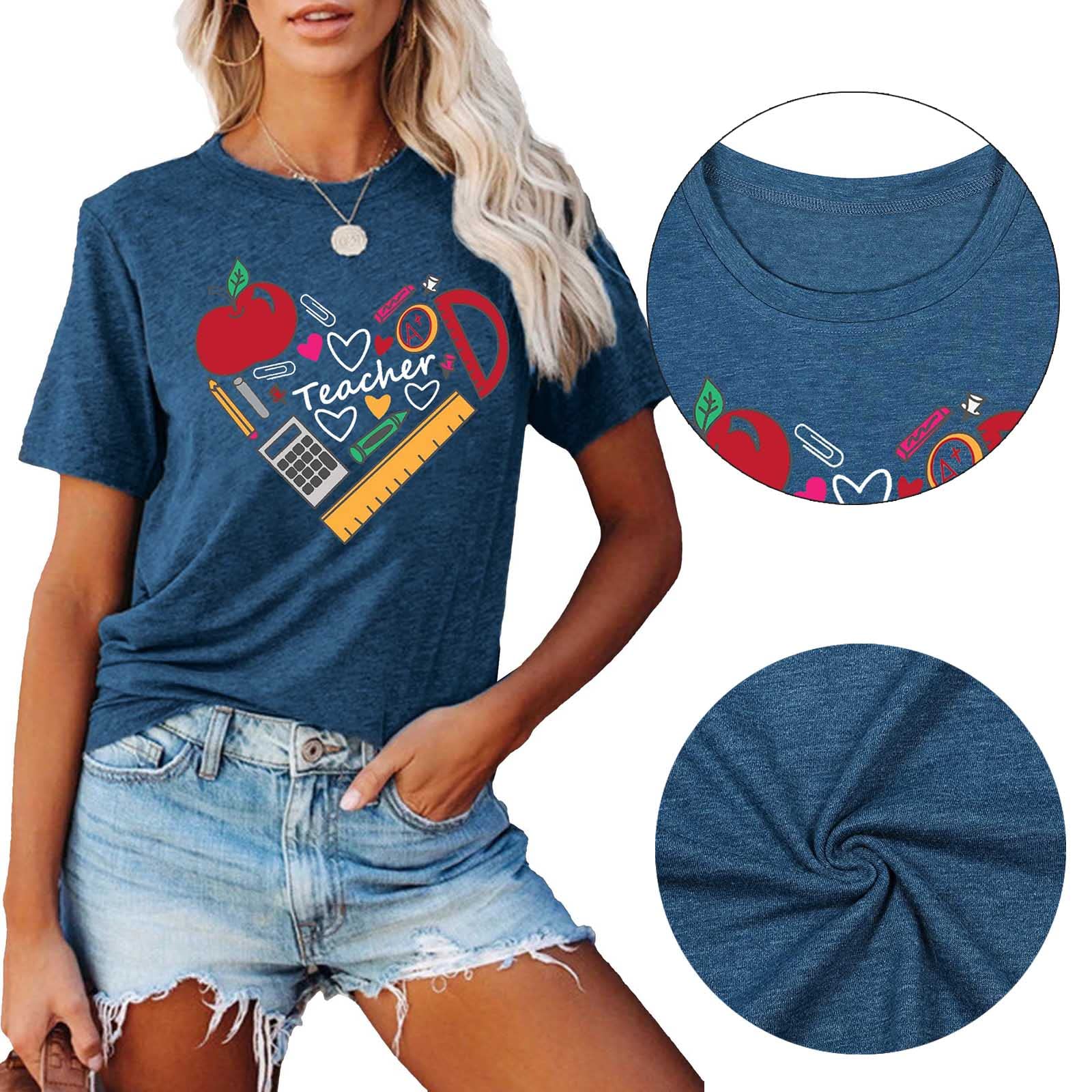 Snapklik.com : Teacher T Shirt For Women Funny Teaching Heart Graphic ...