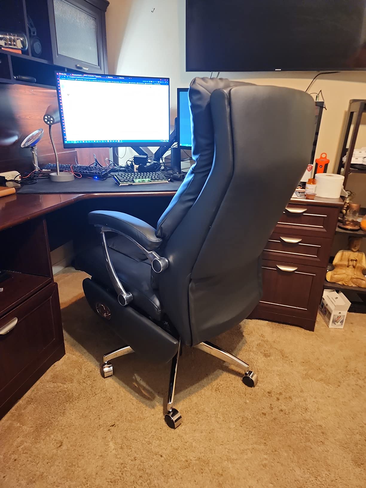 $58/mo - Finance LEAGOO Automatic Executive Office Chair High-Back ...