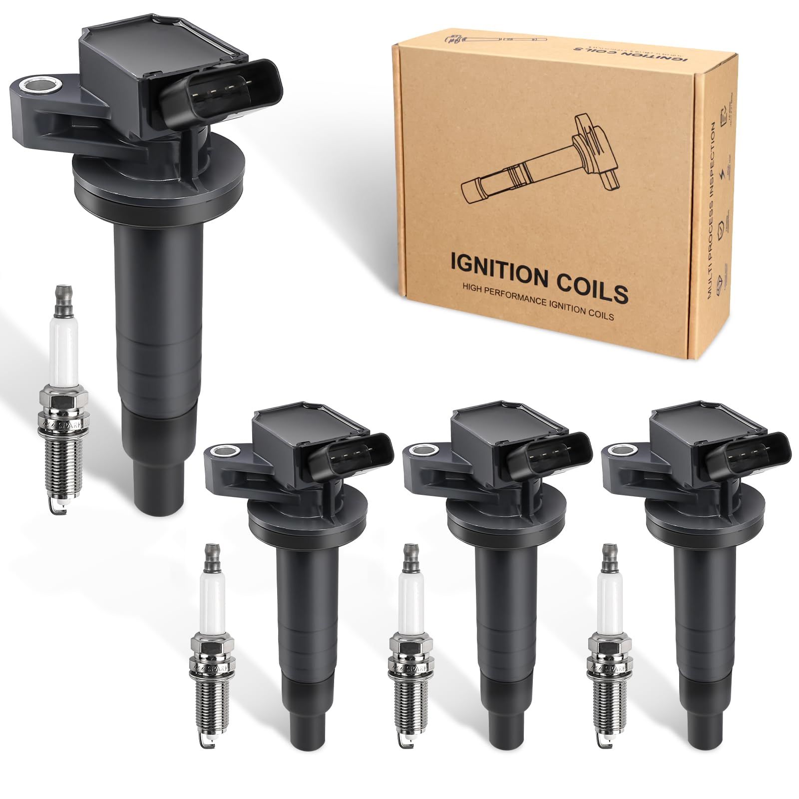 Amazon.com: 4pcs Ignition Coil & Spark Plug Compatible with Toyota ...