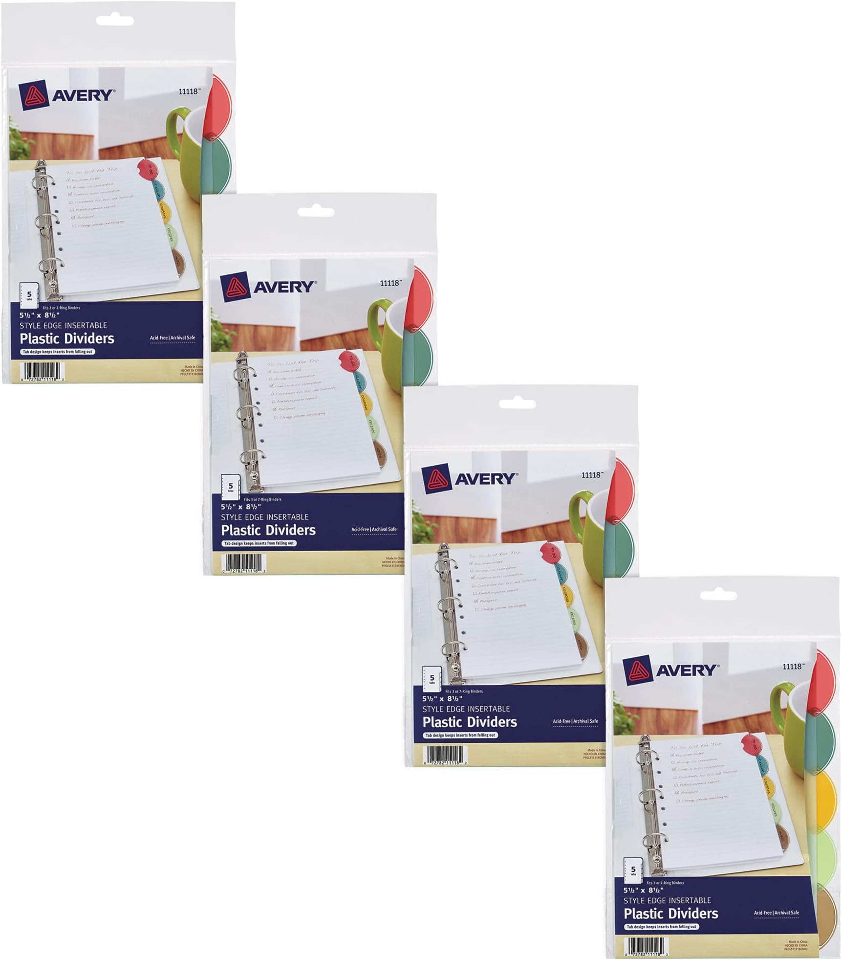 Amazon.com : Avery Insertable Style Edge Plastic Mini Dividers for 3 ...