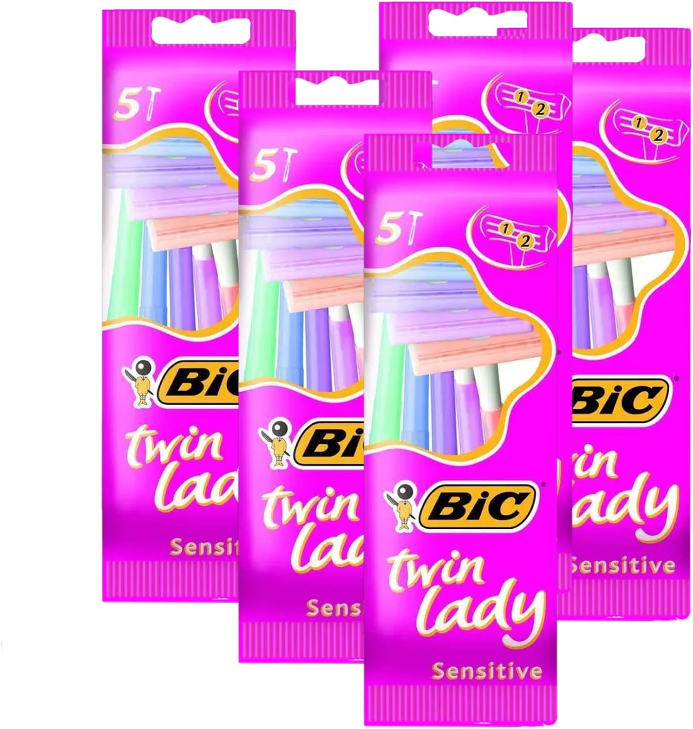 Bic Twin Lady Sensitive Razors - Twin Blade Smooth Shave Razor, Gentle ...