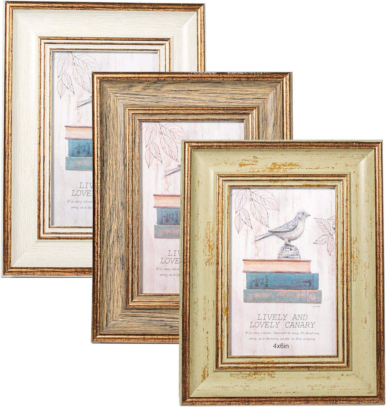 Amazon.com - Scarlume 4x6 picture frame Set of 3 countryside retro ...