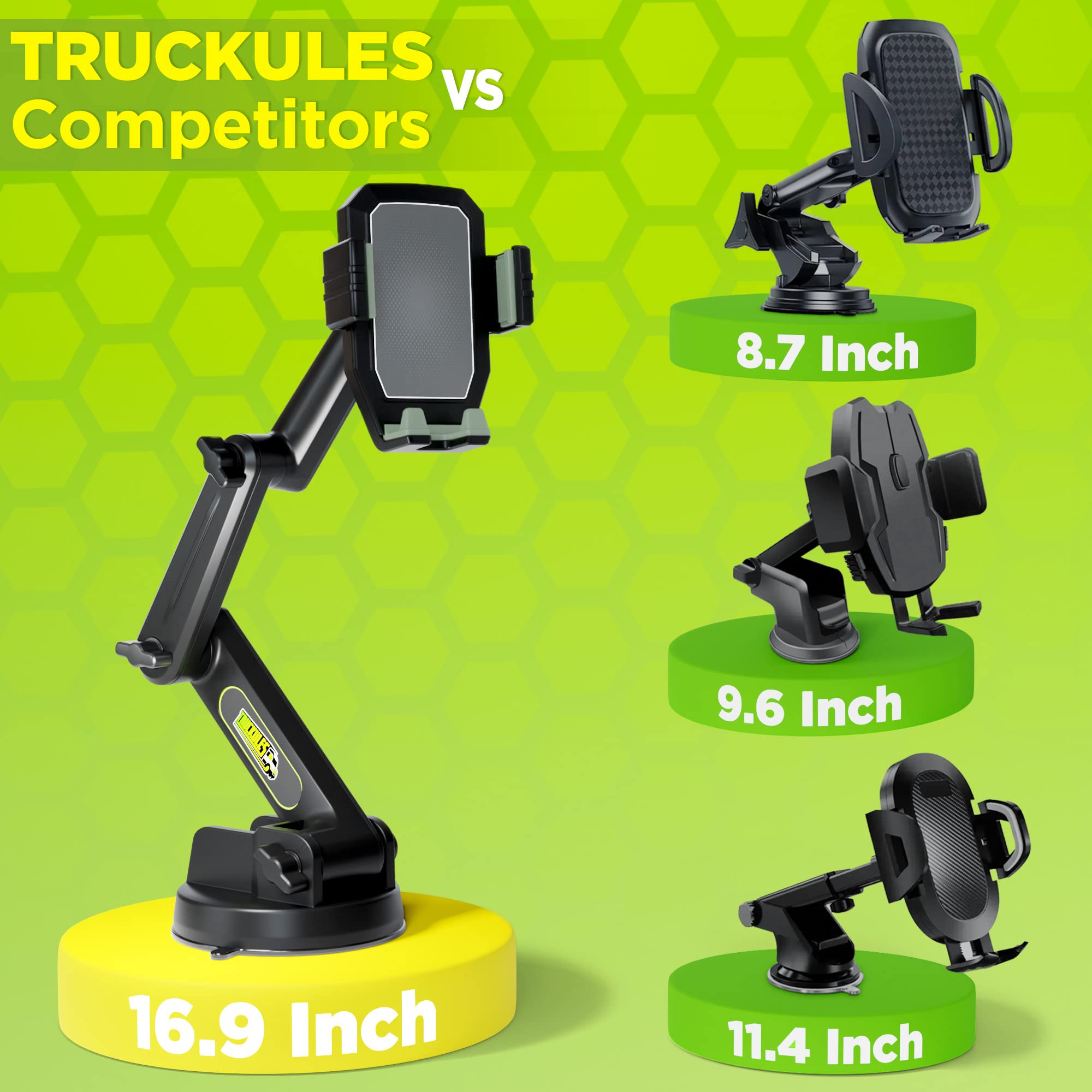 Truckules Truck Phone Holder Mount Heavy Duty Cell Phone Holder for ...