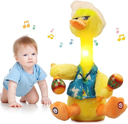 QUINCH Talking Duck Toy Repeats What You Say Dancing Duck Baby Toys for ...