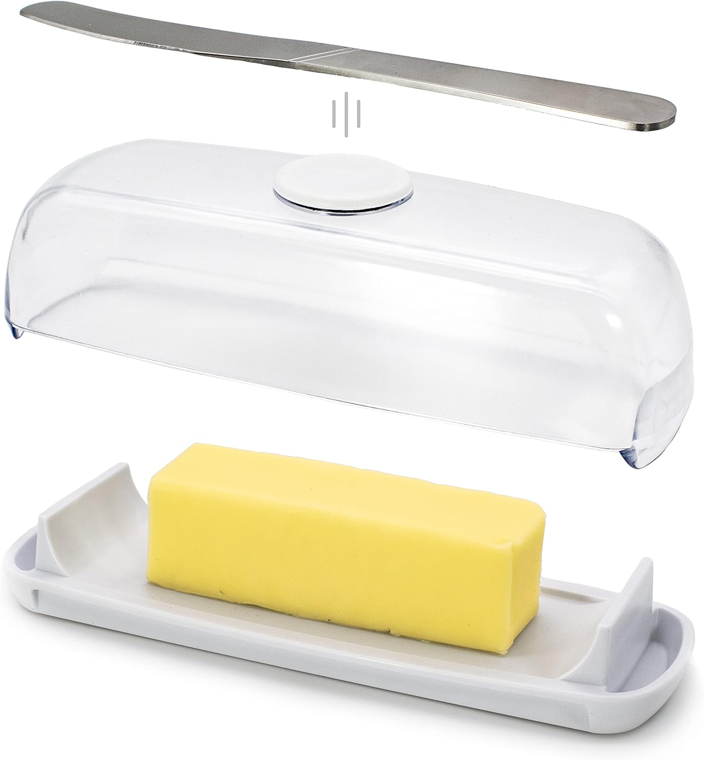 Amazon.com | Butter Hub Butter Dish with Lid and Knife, Magnetic Butter ...