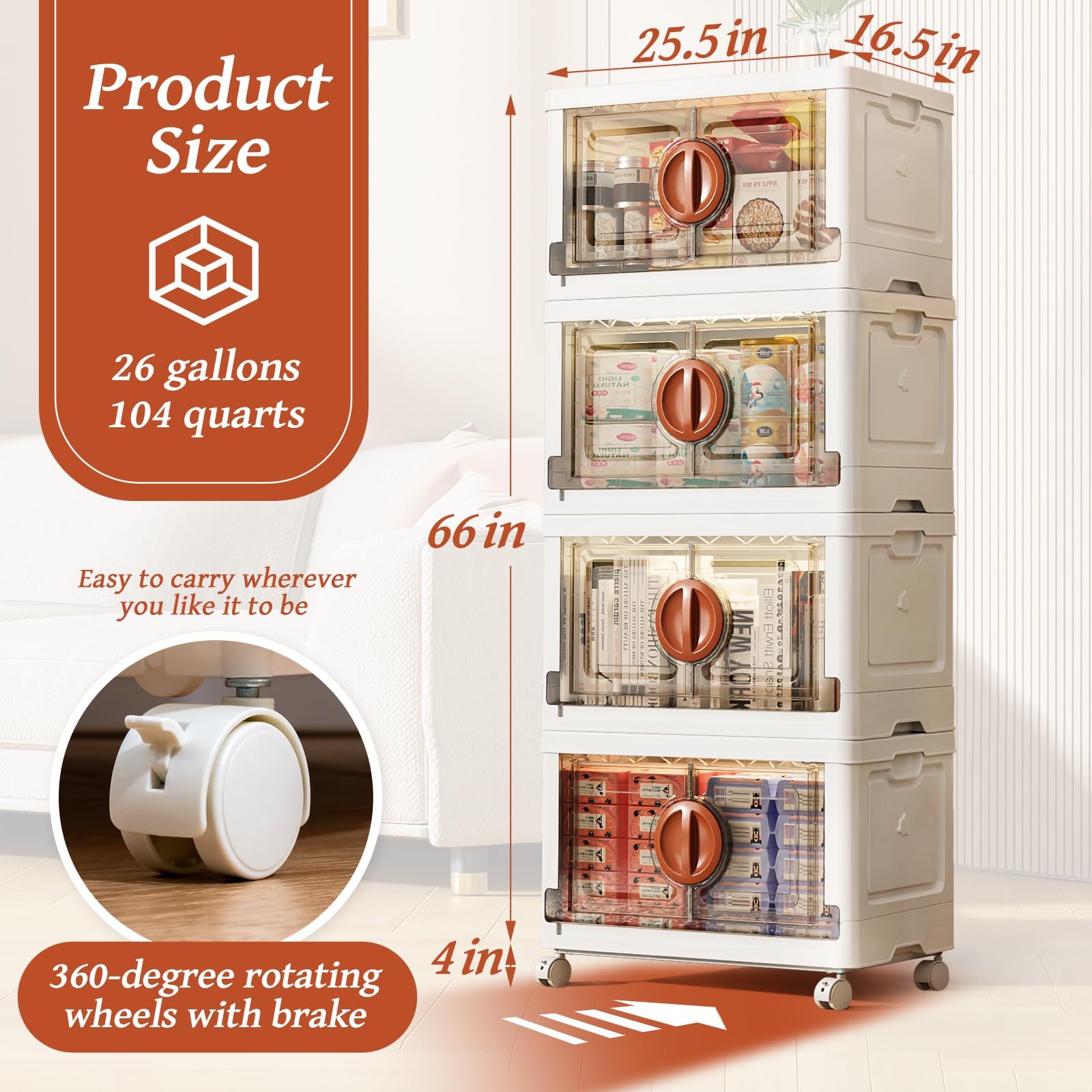 ZOEMO XXXLarge Collapsible Storage Bins With Lid & Wheels-26Gal 104 ...