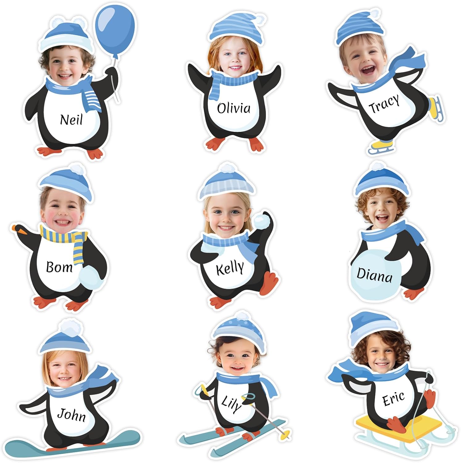 Amazon.com: Winter Penguin Cutouts Bulletin Board Decorations, 45Sets ...