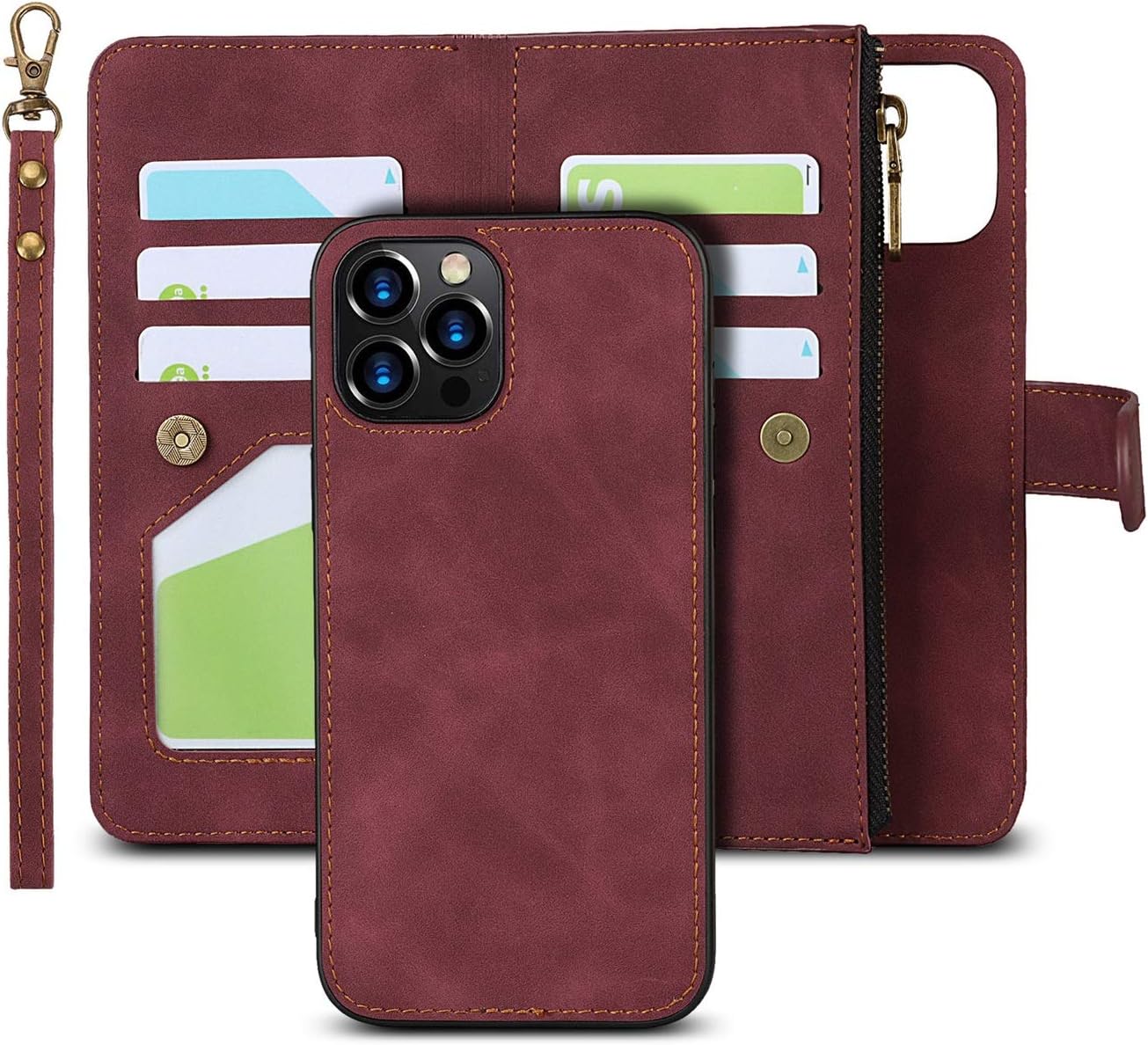 Amazon.com: iCoverCase for iPhone 12/12 Pro Wallet Case with Card ...