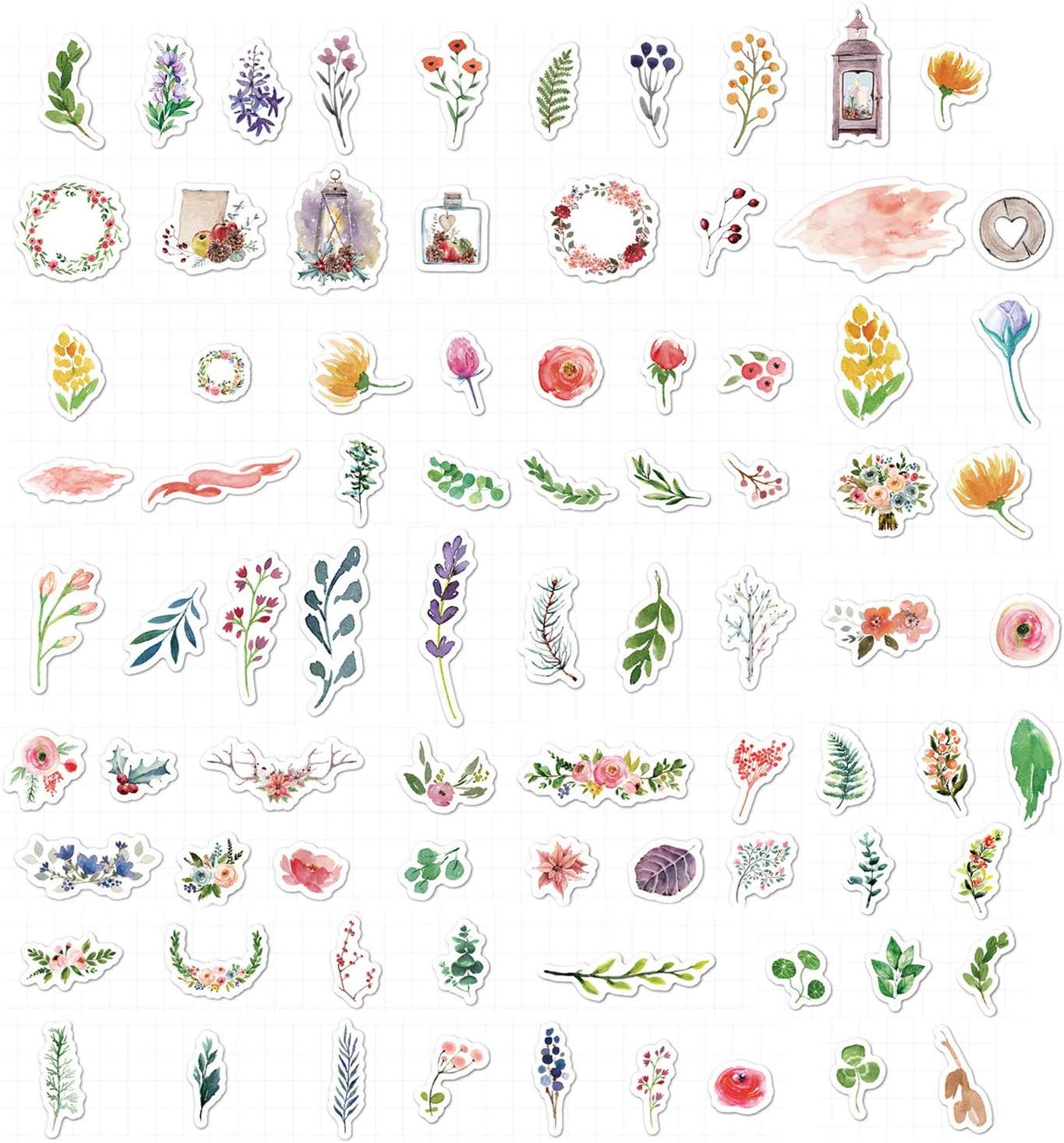 12 Sheets Scrapbook Stickers Flower Stickers Decoration Sticker Planner ...