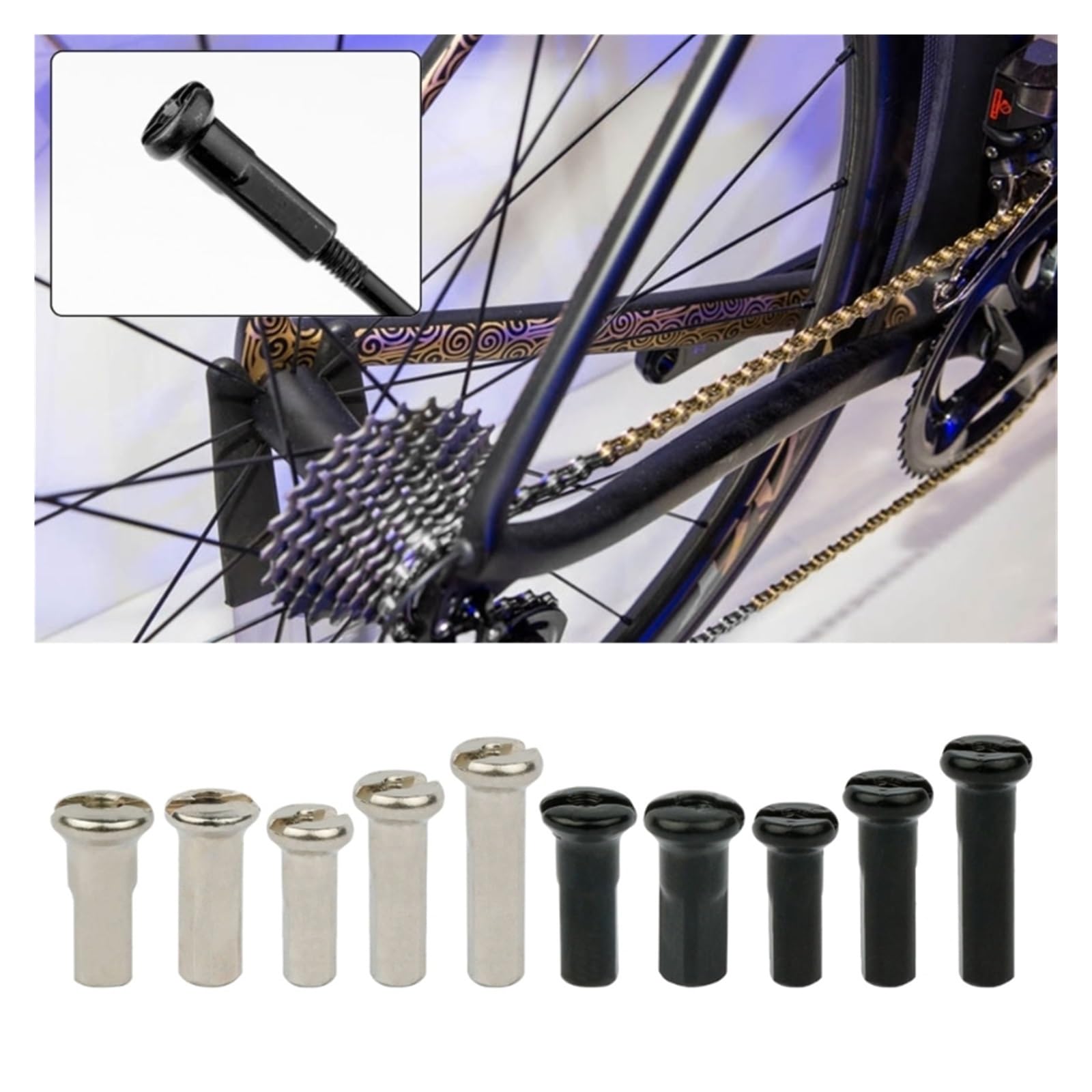 Bicycle Wheel Building Kit 1 Set Bicycle Spokes 12G 270mm Length Bike ...