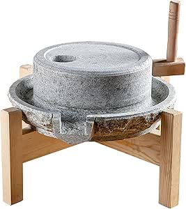 Amazon.com: Natural Bluestone Manual Grain Mill – Handmade Stone Grinder for Coffee Beans ...