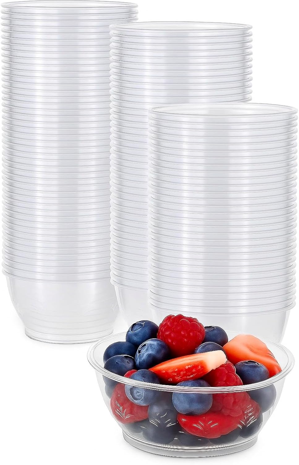 MATANA 40 Small Clear Plastic Bowls (150 ml / 5 oz) – Reusable Mini ...