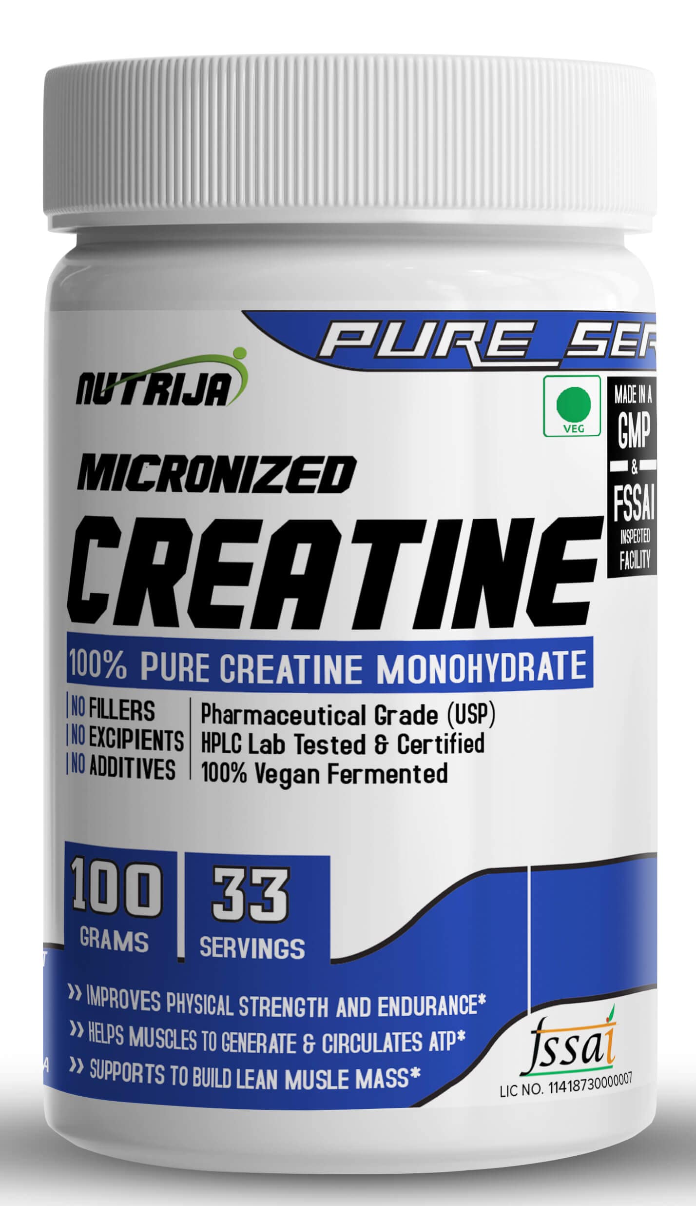 Amazon.com: NutriJa Pure Micronized Creatine Monohydrate Powder ...