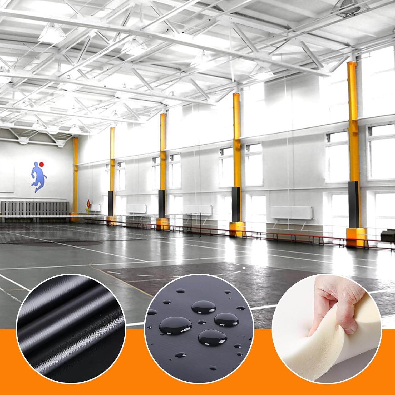 Sports Facility Padding PROGOAL I Beam Flange Pad - 3FT High 2" Thick ...