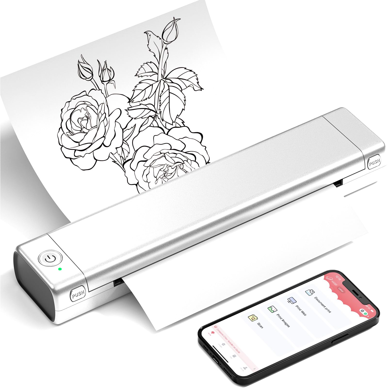 Amazon.com: Portable Printers Wireless for Travel, Inkless Thermal ...