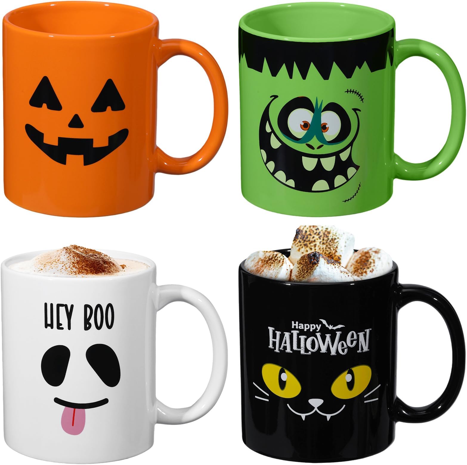 Amazon.com: 3 Pieces Halloween Coffee Mugs 16 oz Enamel Mugs Witch's ...