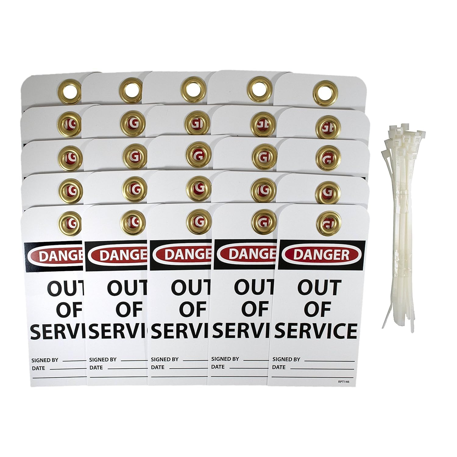 Snapklik.com : NMC RPT146G Danger - Out Of Service Tag 3 In. X 6 In. 2 ...