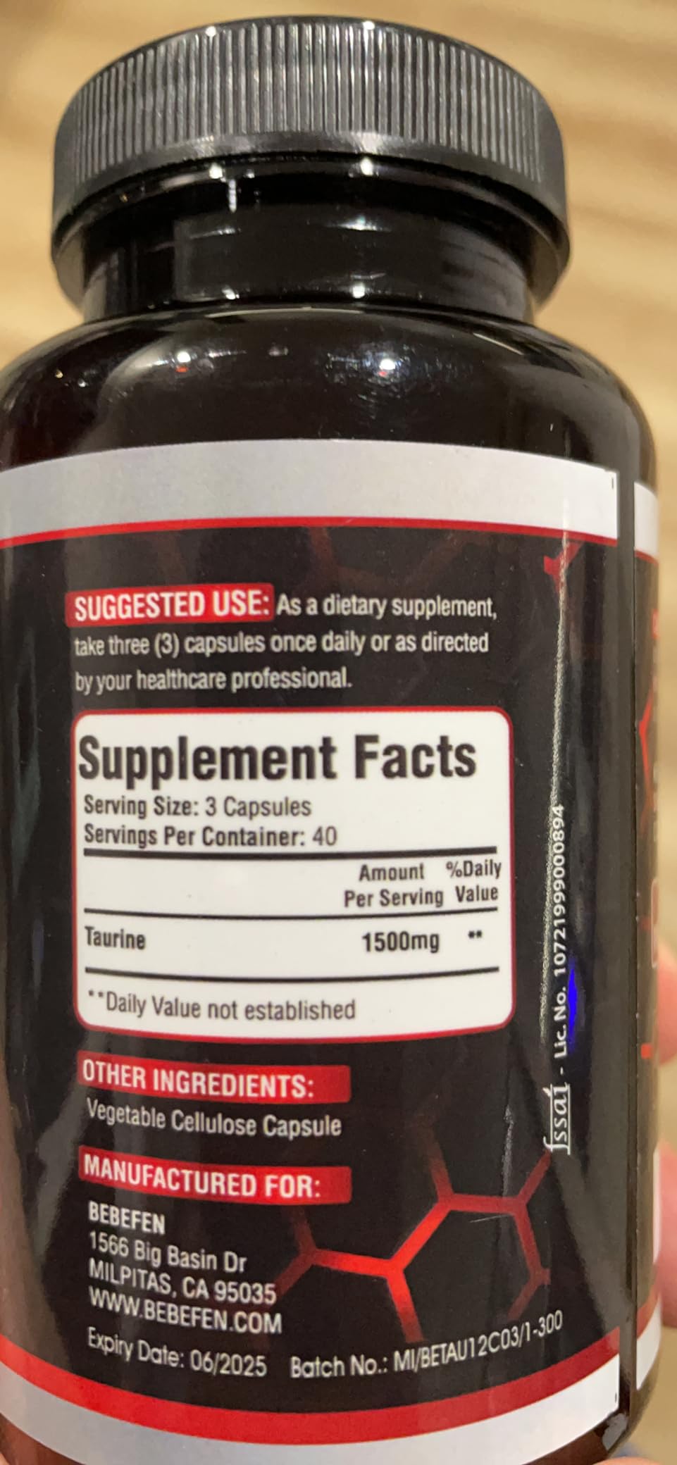 Taurine Capsule 1500mg - 120 Capsules : Amazon.com.au: Health ...