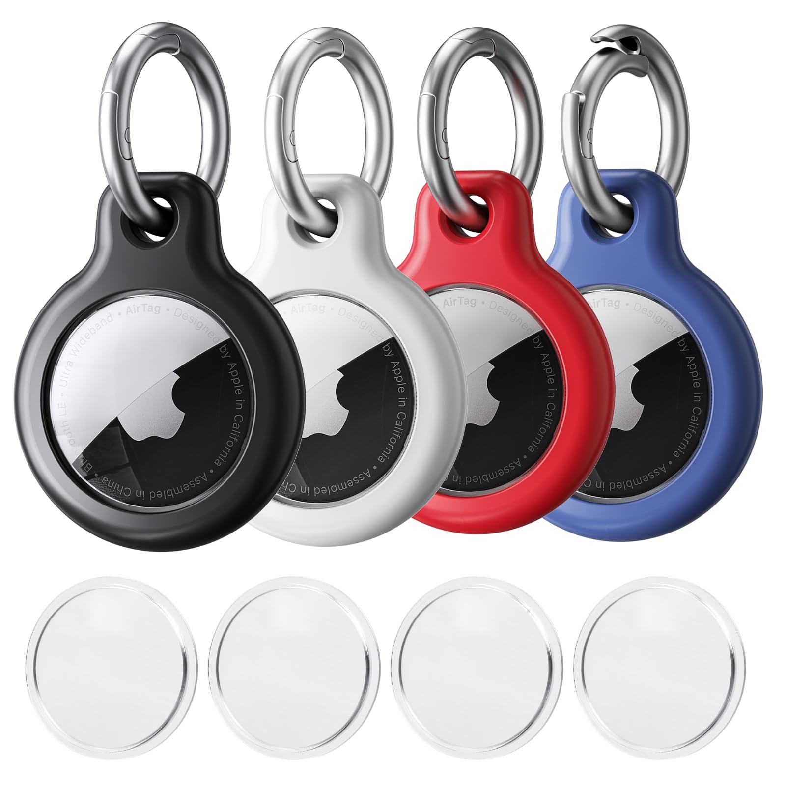 Amazon.com: SPGUARD Air Tag Holder 4 Pack, Airtag Keychain Holder ...
