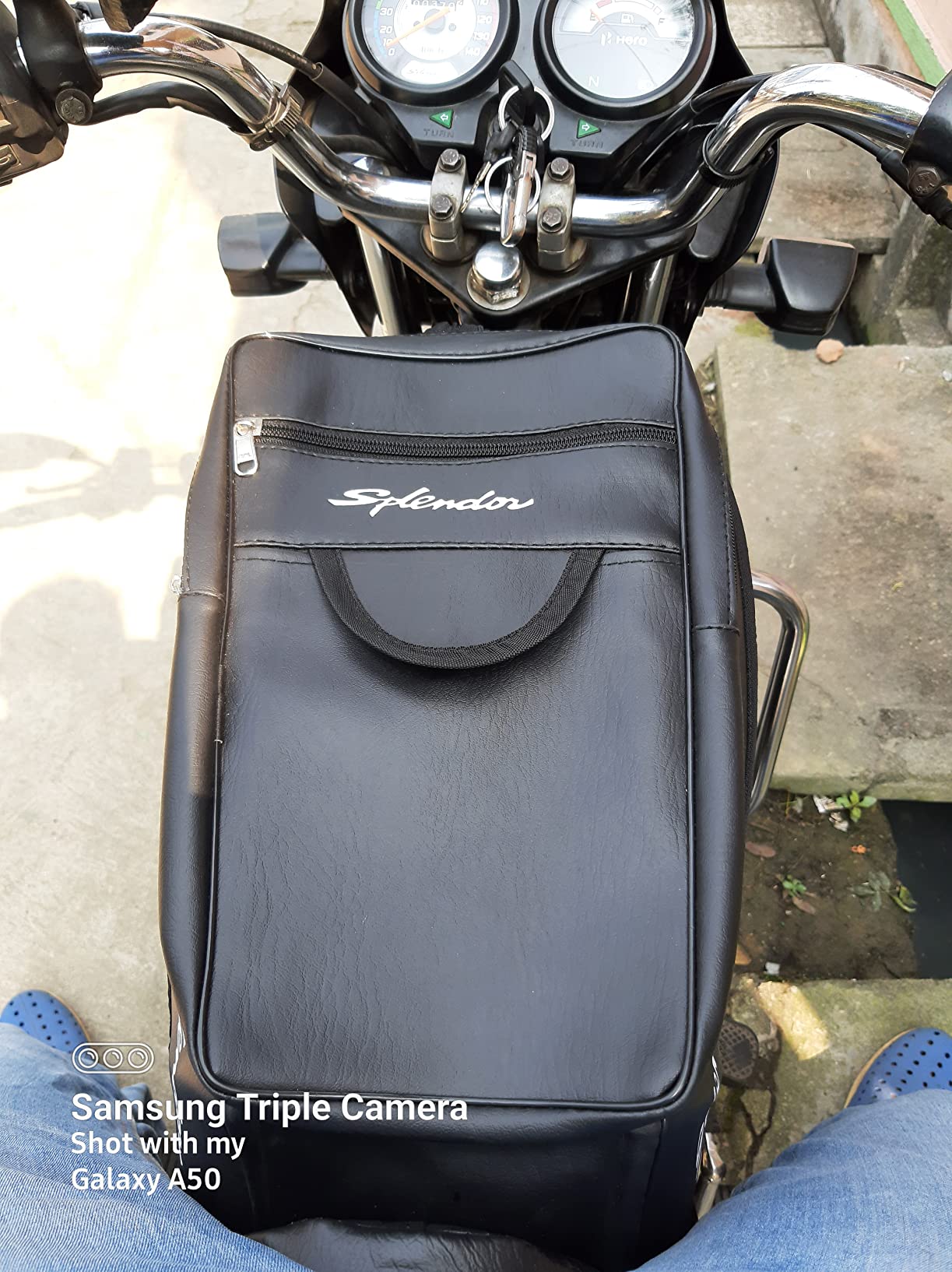 SRW Polyester Splendor Bike Tank Cover (Black) | Compatible For Bike ...